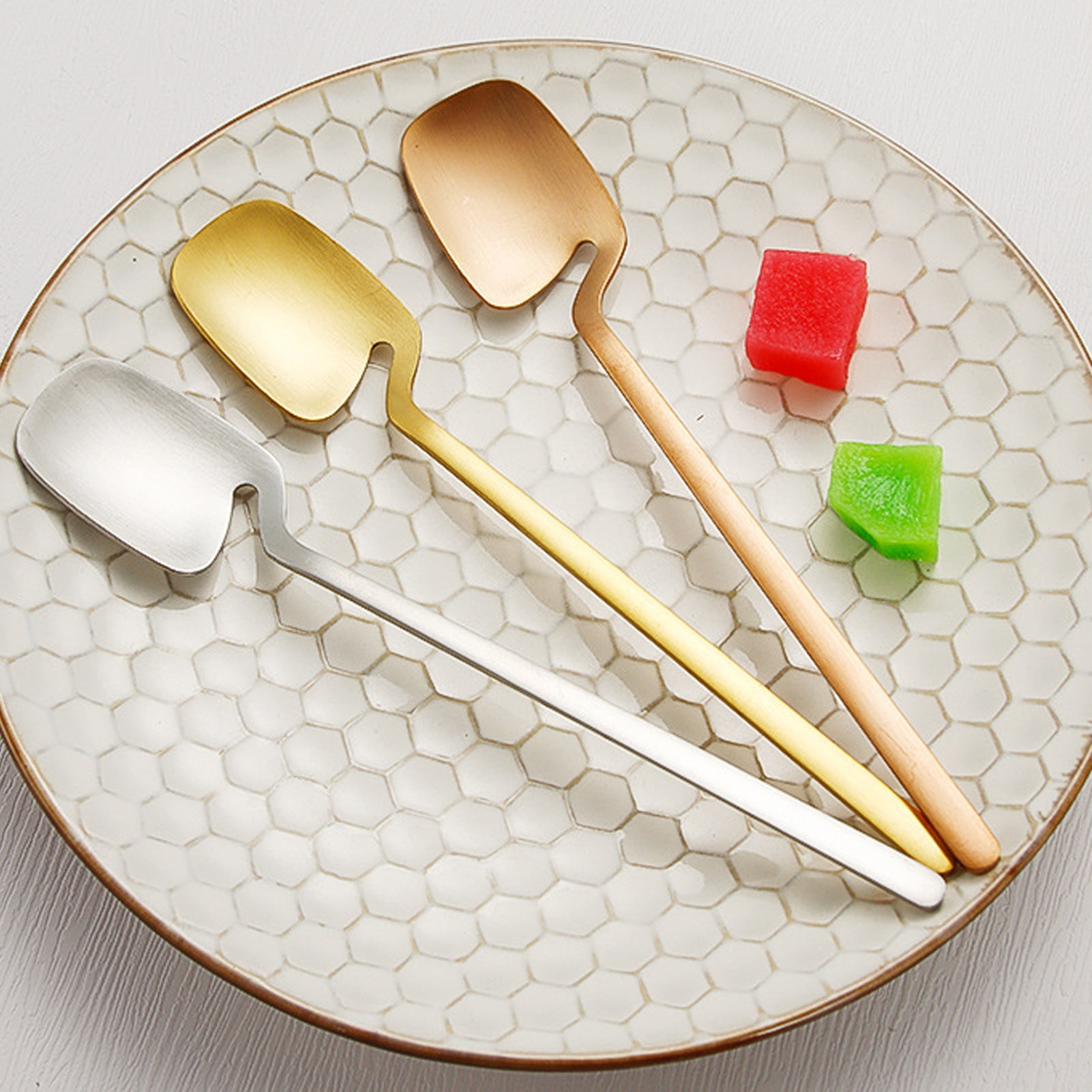 dianhelloya Ergonomic Stainless Steel Tableware Set - 4-Piece Rust ...