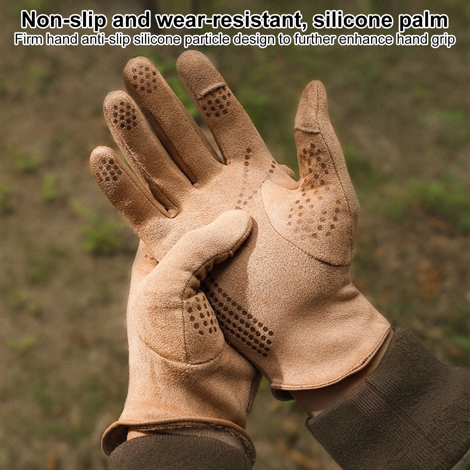 dianhelloya Fingertip Opening Non-Slip Silicone Palm Unisex Gloves ...