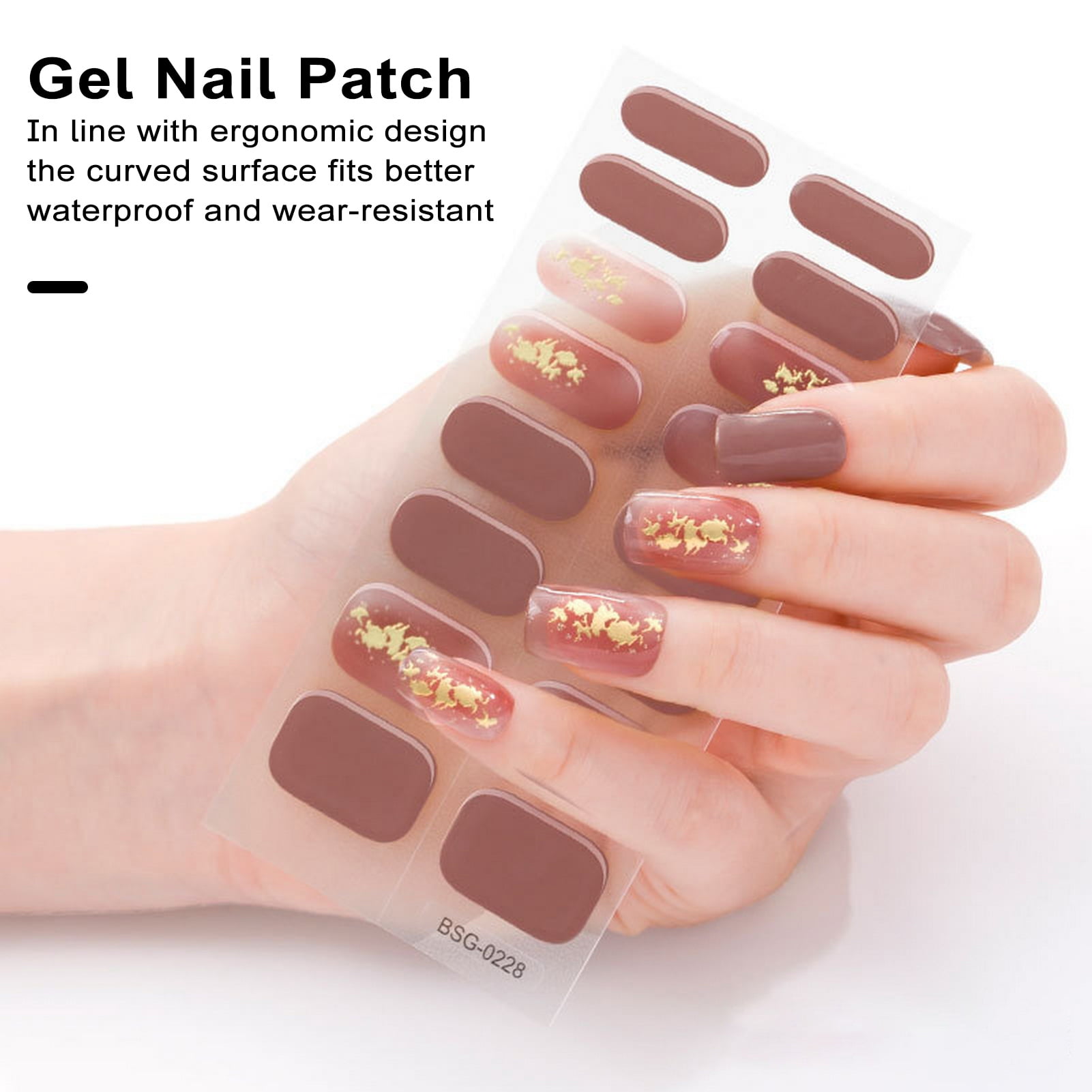 dianhelloya Gel Nail Wraps Patch Manicure Long Lasting with Wood Stick ...