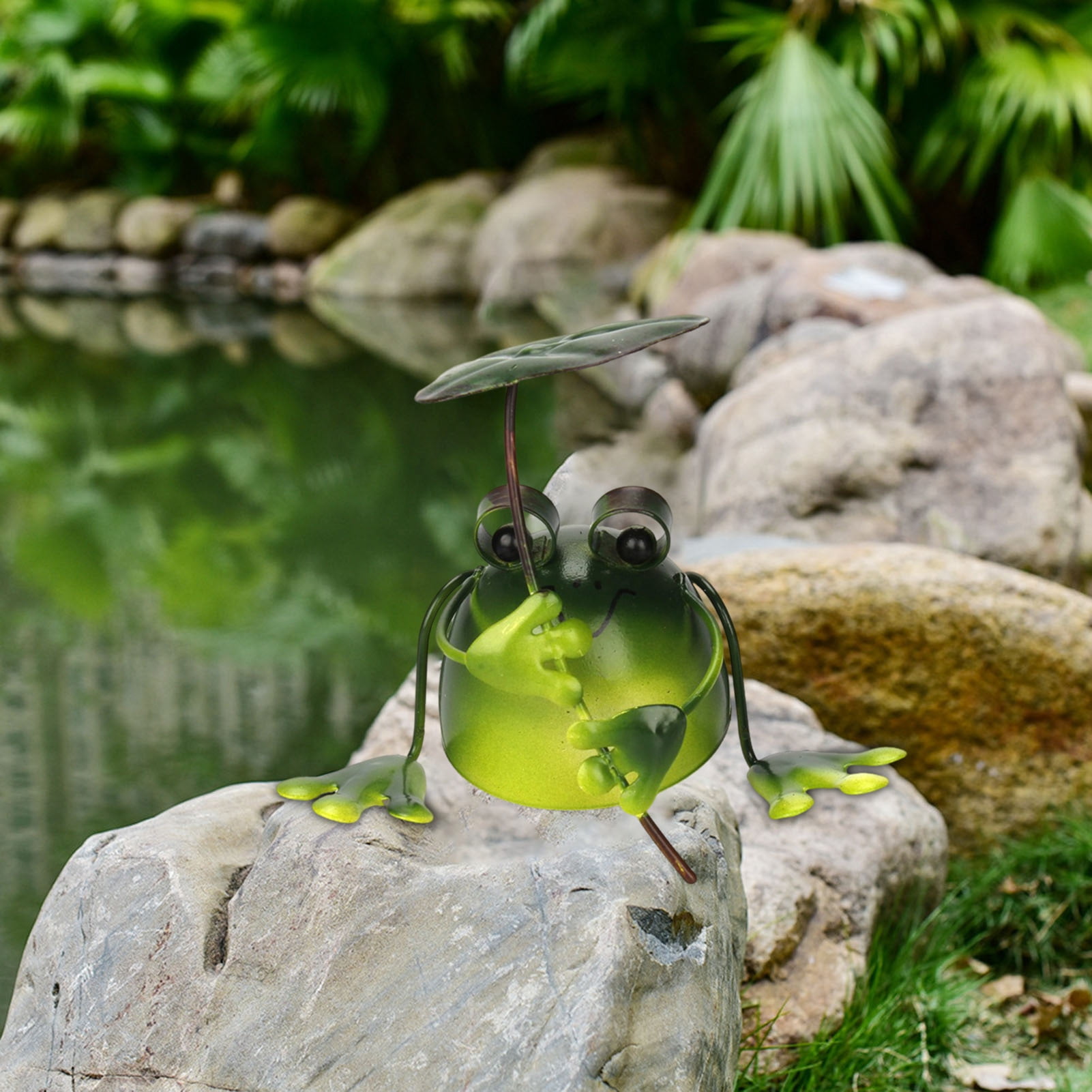 dianhelloya Handcrafted Metal Frog Garden Ornament, Whimsical Outdoor ...