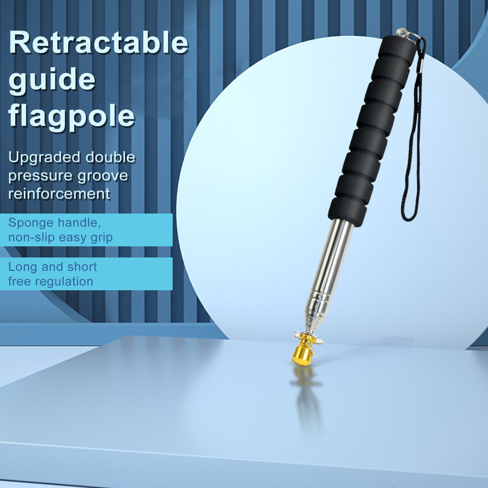 dianhelloya Heavy Duty Retractable Stainless Steel Flagpole ...