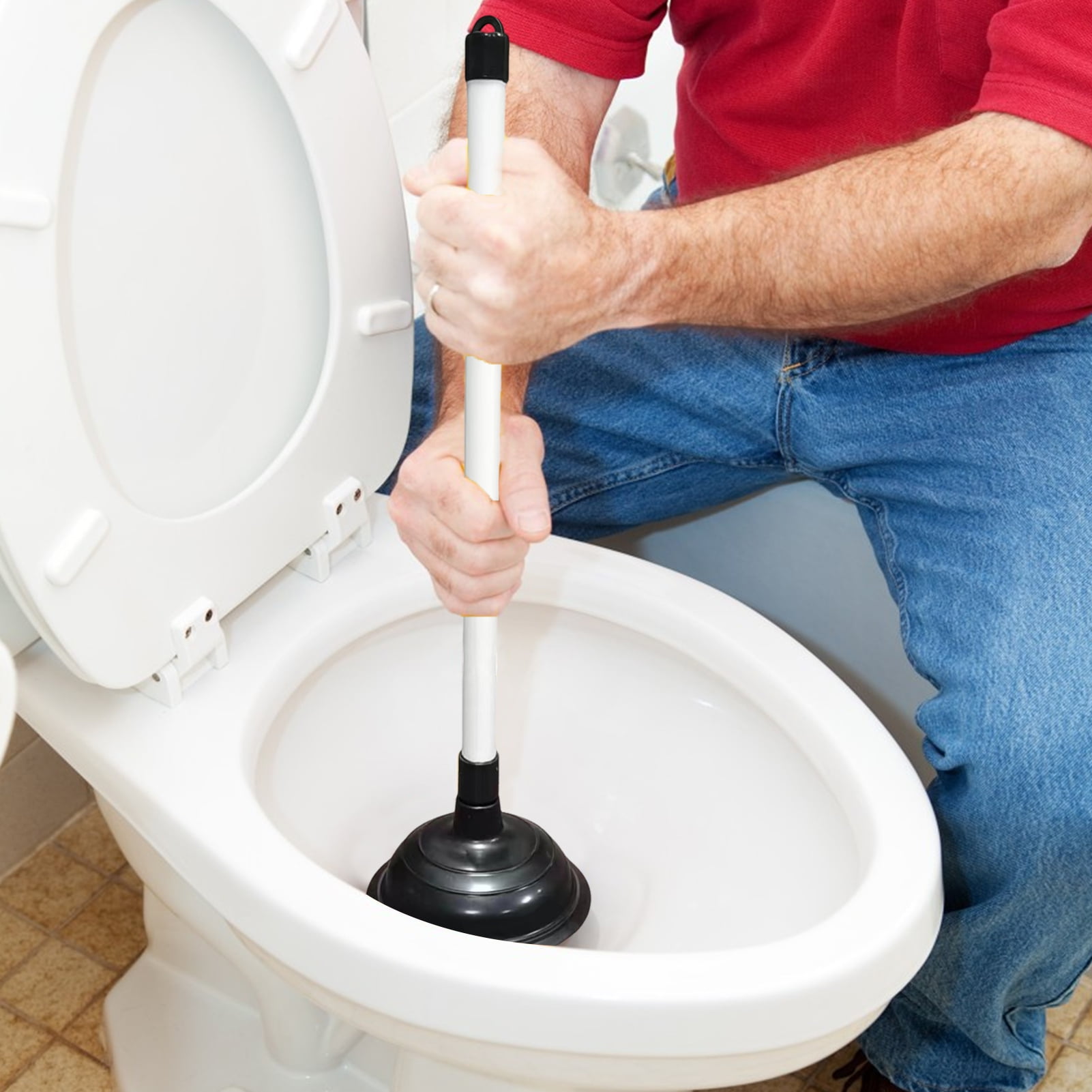 dianhelloya Heavy-Duty Toilet Dredger with TPR Grip, Multi-Purpose Plunger for Sink/Drain/Shower ...