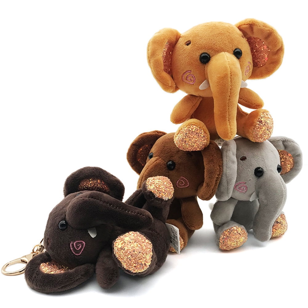 dianhelloya Mini Elephant Plush Stuffed Doll Pendant Keychain Key Chain ...