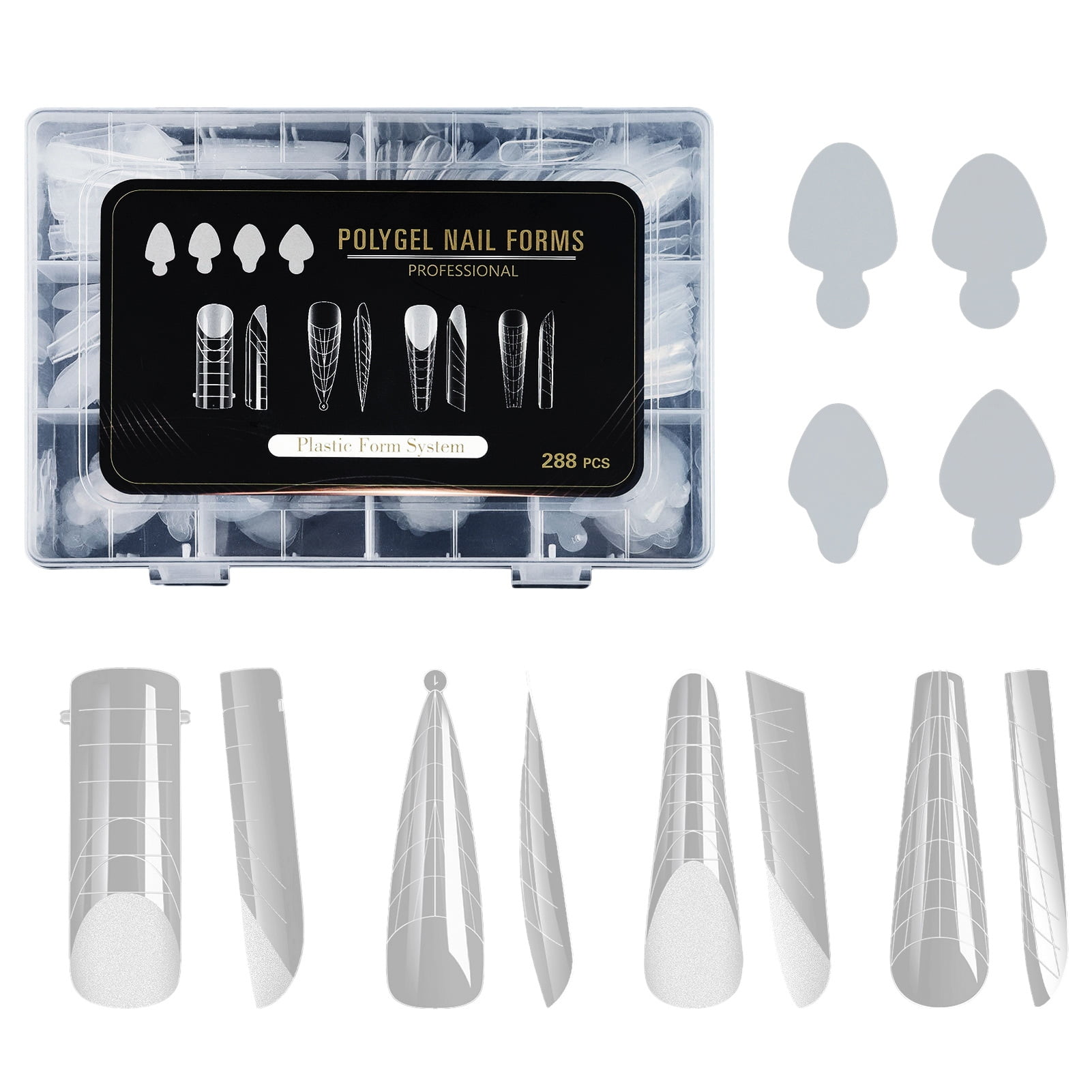 dianhelloya Nail Art Accessories 288pcs/box Nail Tips Set for Diy ...