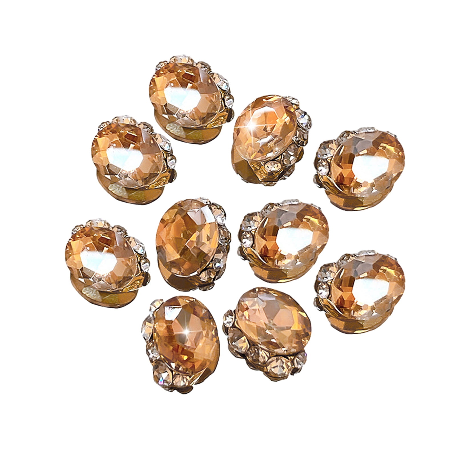 dianhelloya Nail Art Rhinestones Nail Accessories 10pcs Sparkling 3d ...