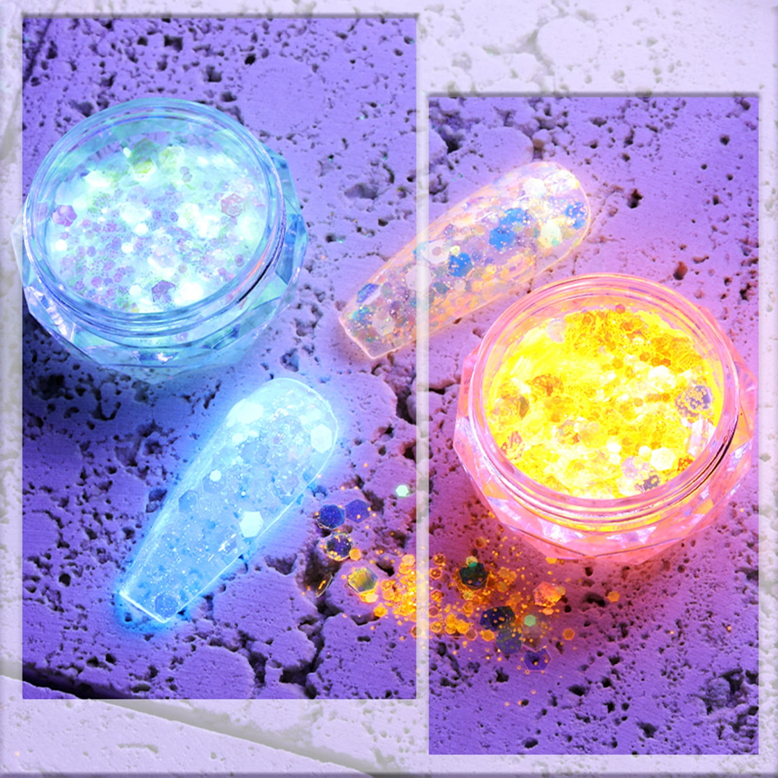 dianhelloya Nail Art Supplies 1 Box Nail Art Sequin Shiny Effect ...