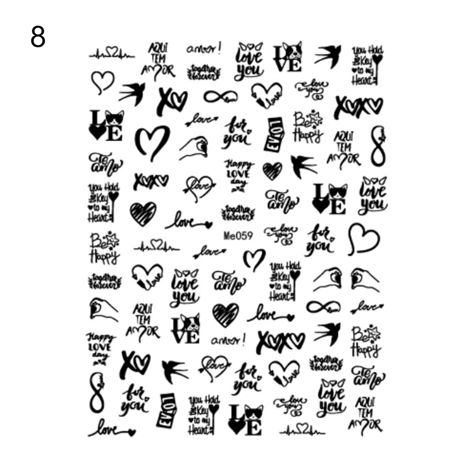 dianhelloya Nail Sticker Non-Fading 3D Effects Excellent Saturation ...