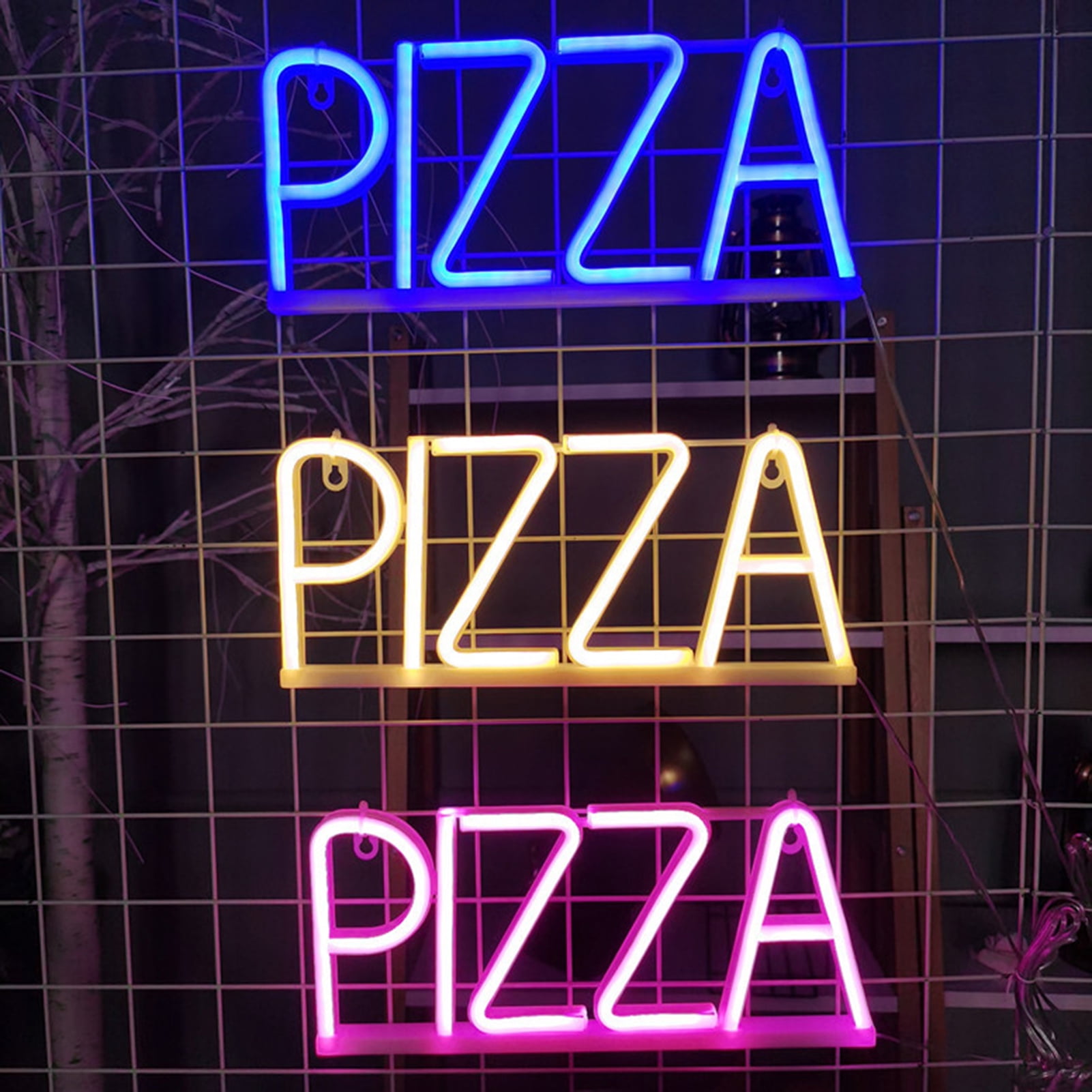 dianhelloya Pizza Letter Neon Sign LED Light Creative Shape Energy ...