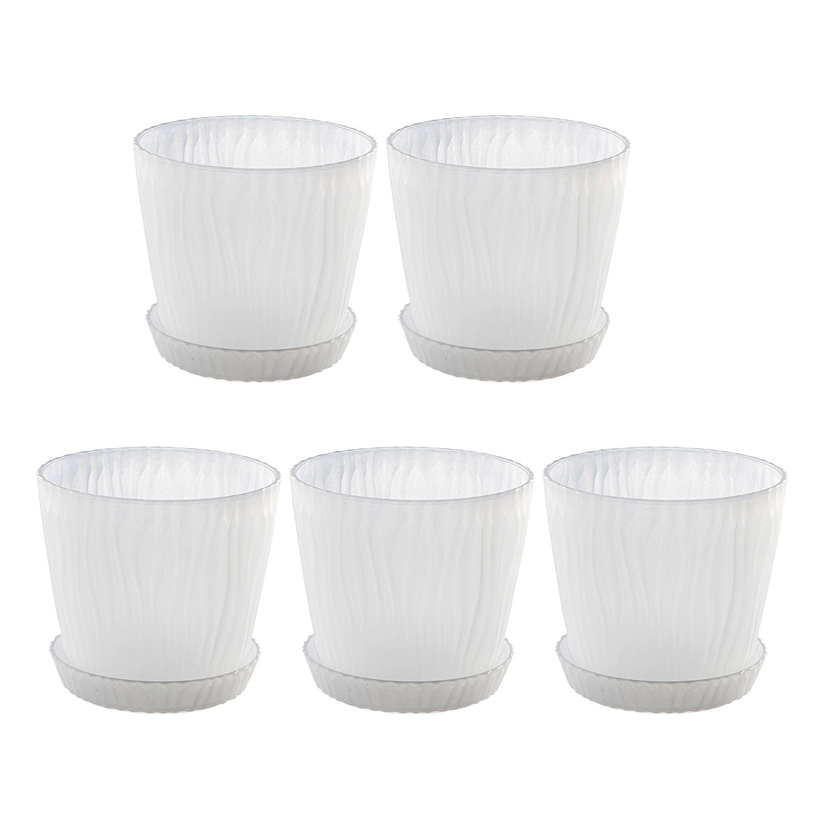 dianhelloya Plastic Flower Pots Set Lightweight Plant Pots 5 Pcs ...
