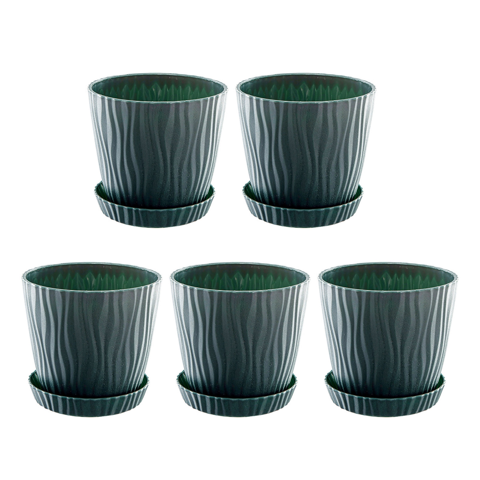 dianhelloya Plastic Flower Pots Set Lightweight Plant Pots 5 Pcs ...