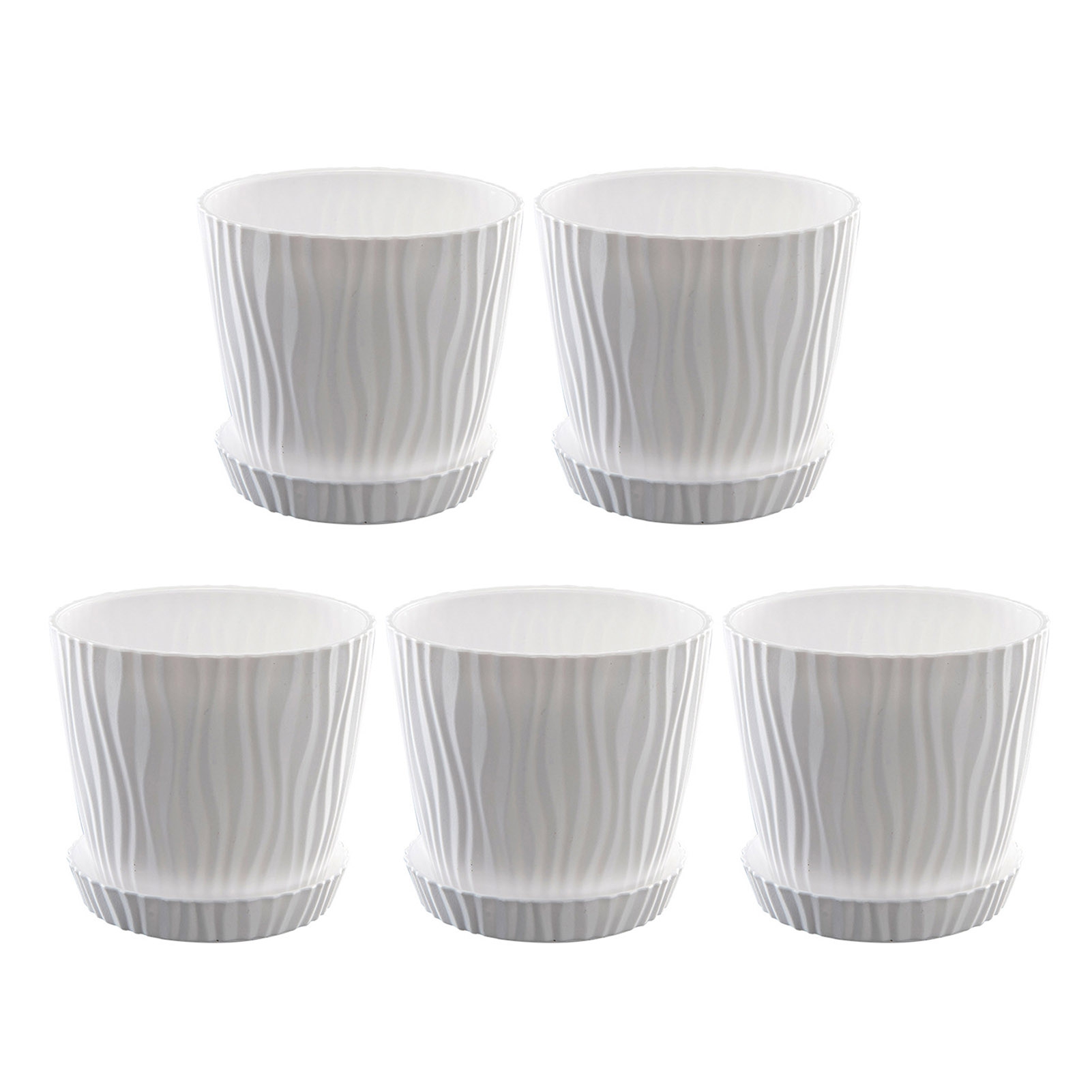 dianhelloya Plastic Flower Pots Set Lightweight Plant Pots 5 Pcs ...