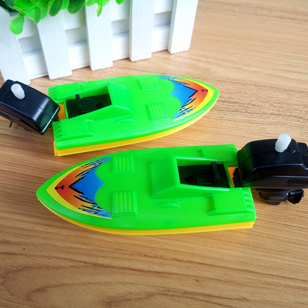 dianhelloya Plastic Wind-up Speed Boat Motorboat Kids Children Summer ...