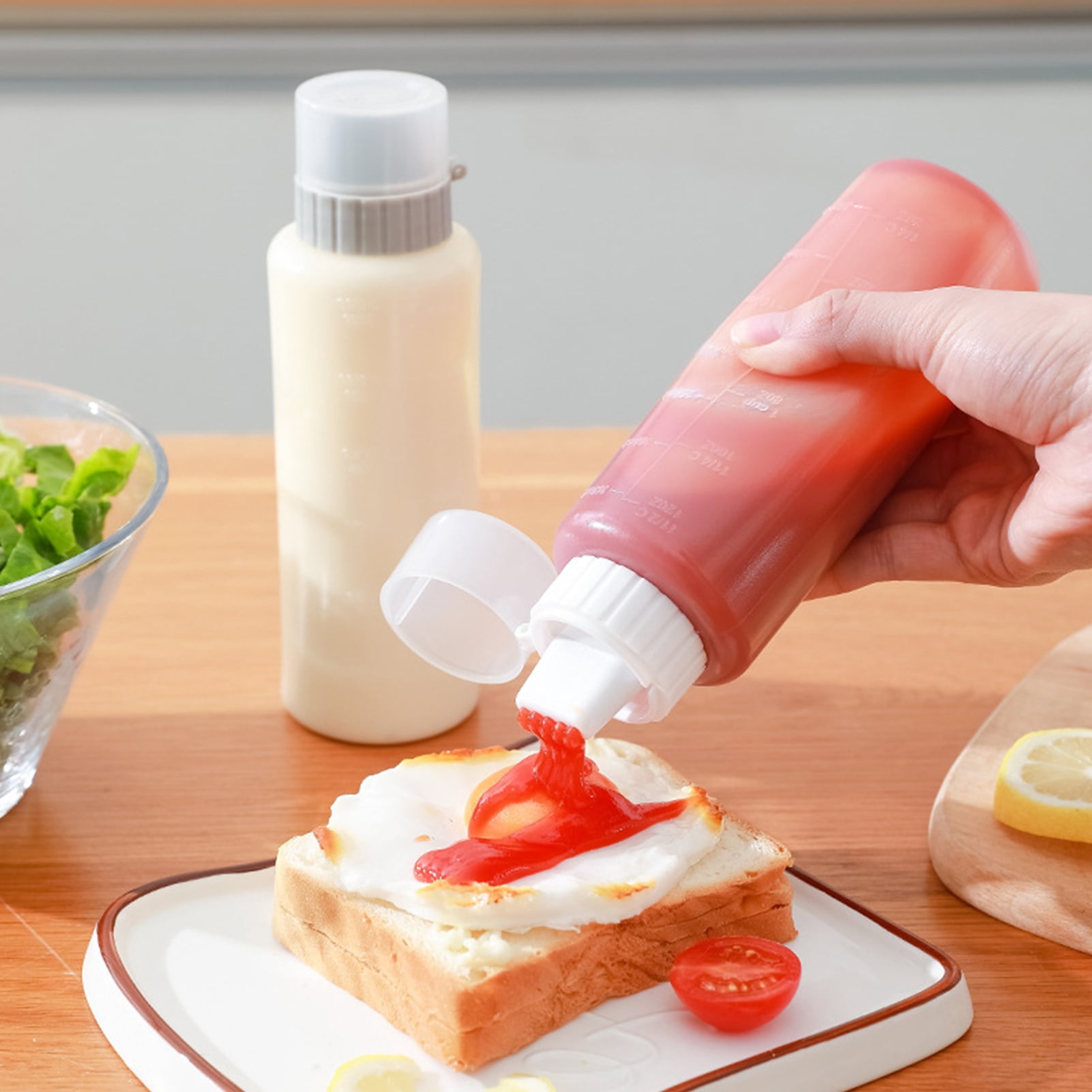 dianhelloya Precision Sauce Dispenser Bottle with Milliliter Markings ...