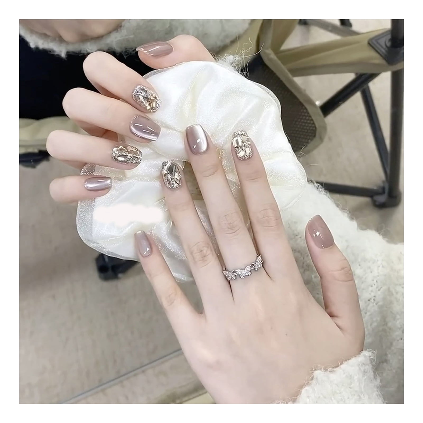 dianhelloya Press-on Nails Chinese Style Bamboo Fake Nail 30pcs Press ...
