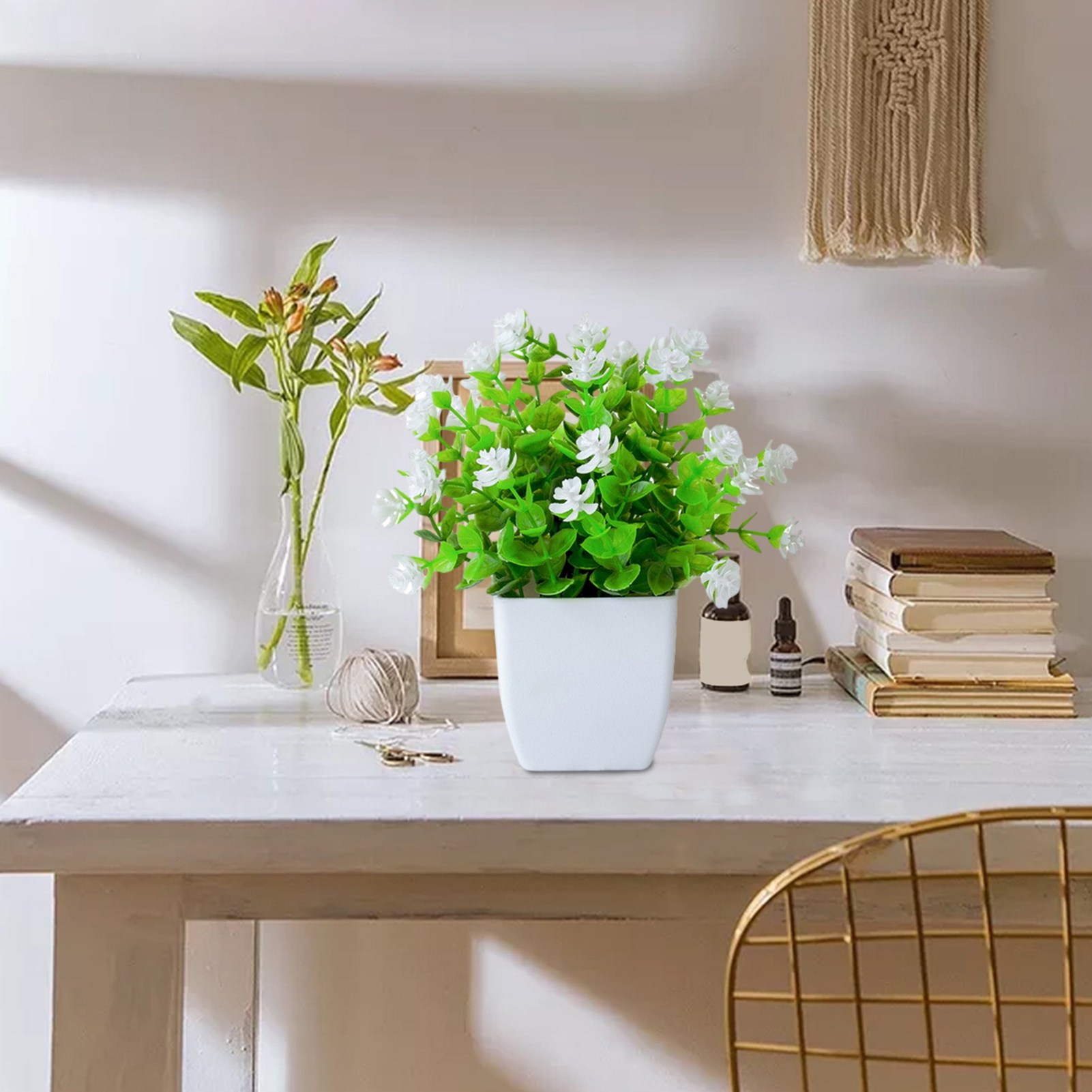 dianhelloya Simulated Bonsai Realistic Fake Potted Plant Artificial ...