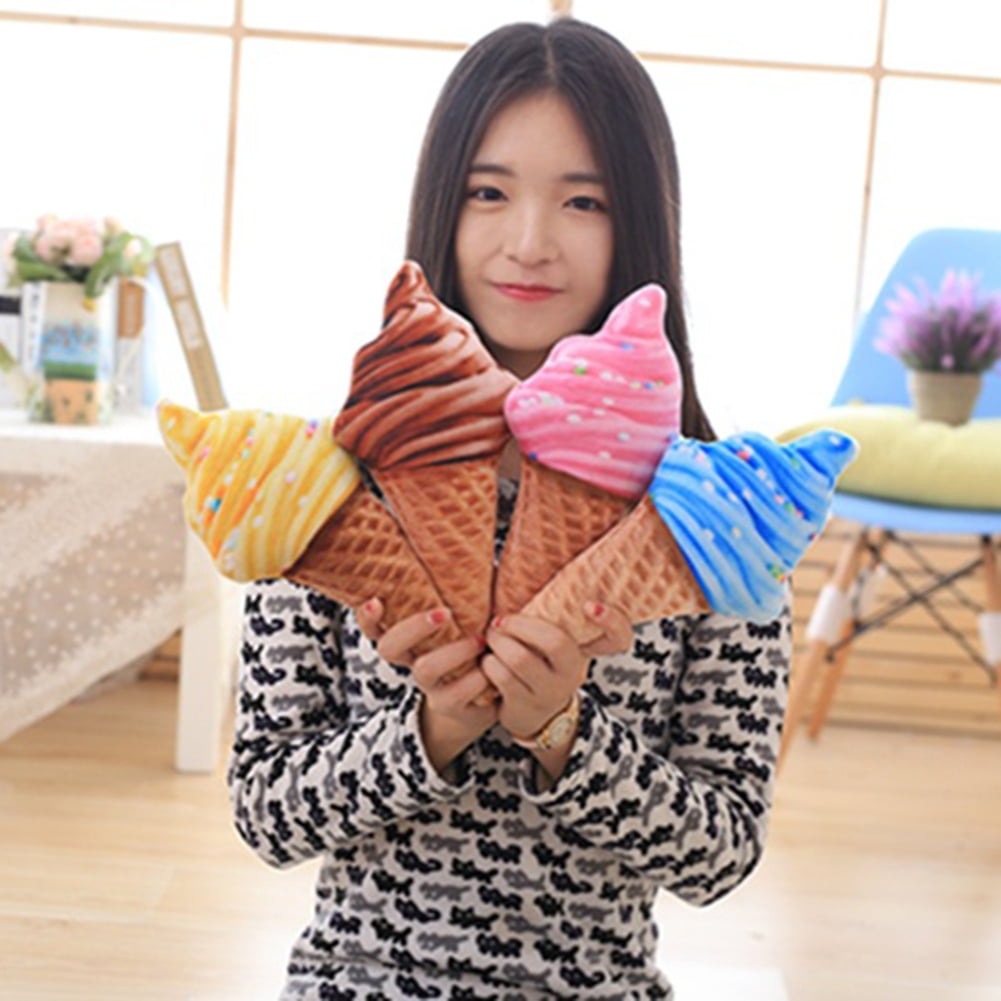 dianhelloya Simulation 3D Ice Cream Doll Plush Stuffed Soft Cushion ...