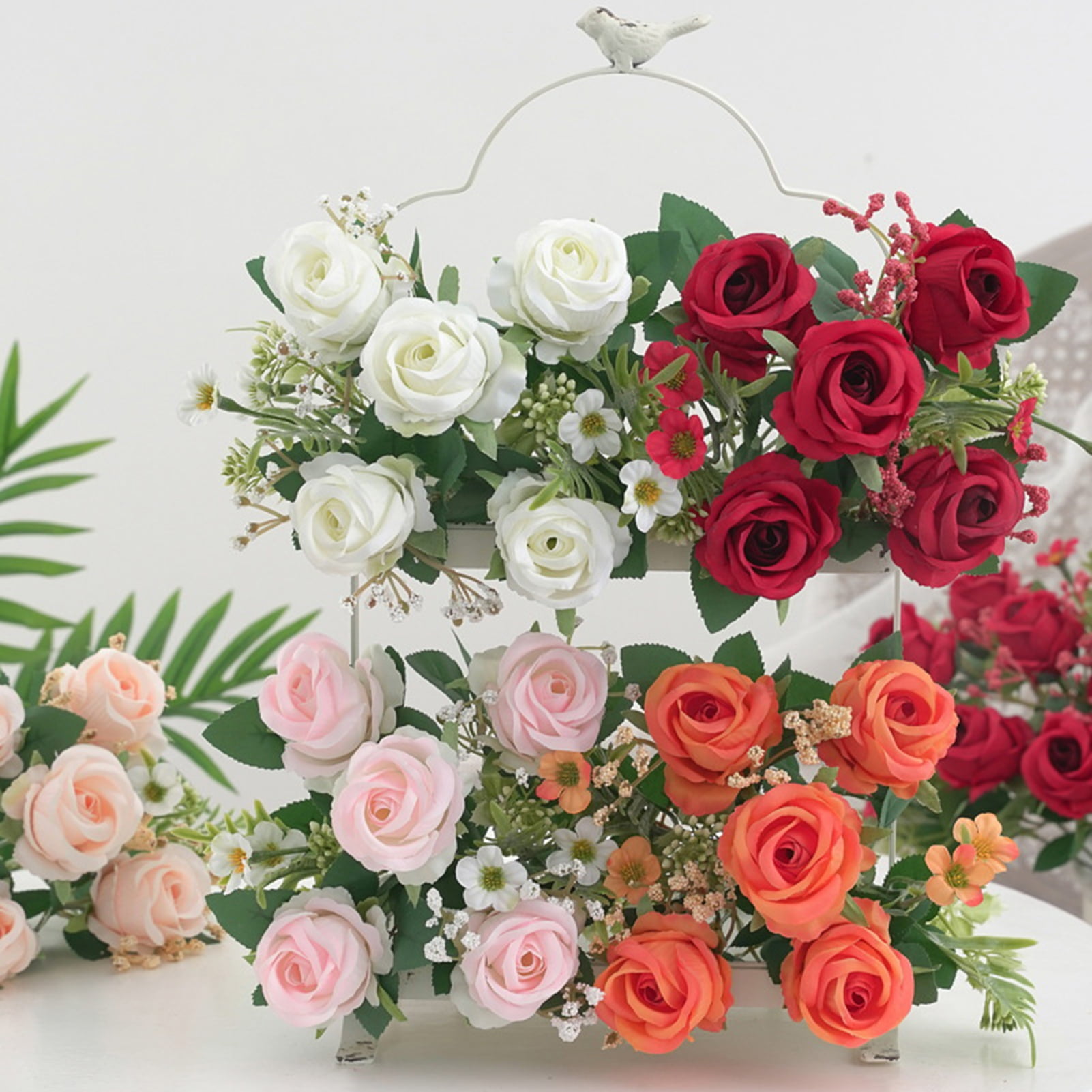 dianhelloya Simulation Fake Flower Bouquet Venus Rose Lifelike ...