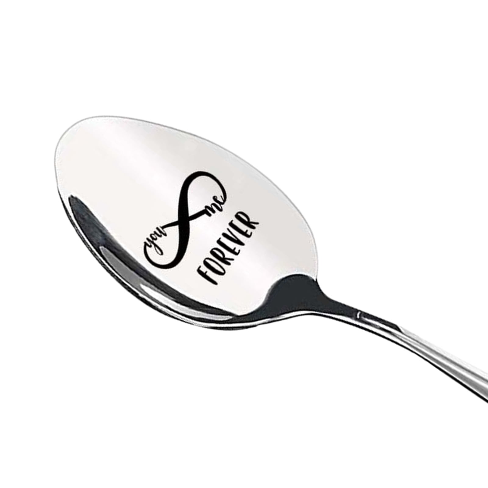 dianhelloya Soup Spoon Glossy Easy Clean Romantic Lettering Stainless ...