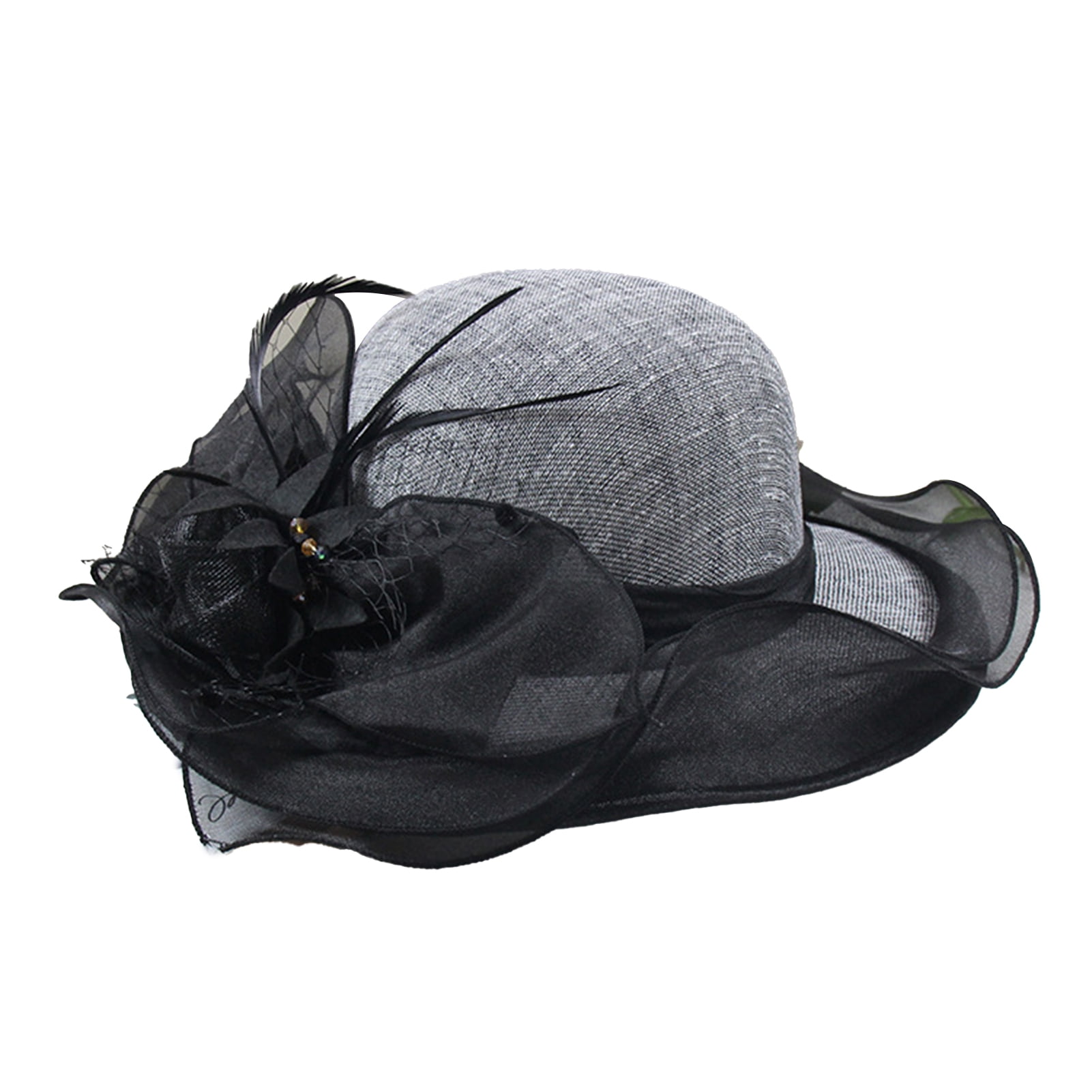 dianhelloya Summer Sun Anti UV Wide Brim Breathable Flower Embellished ...