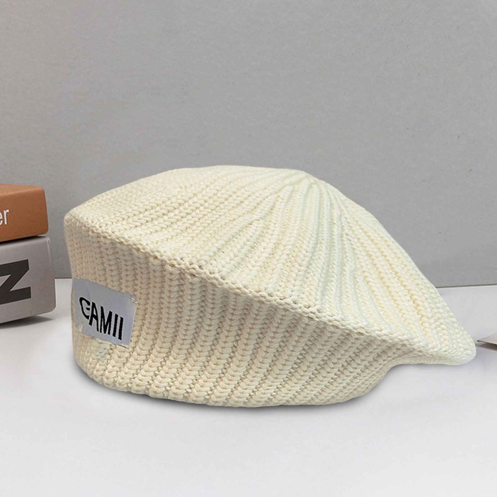 dianhelloya Warm hat LadyWinter Beanie Stripe Texture Knitting Solid ...