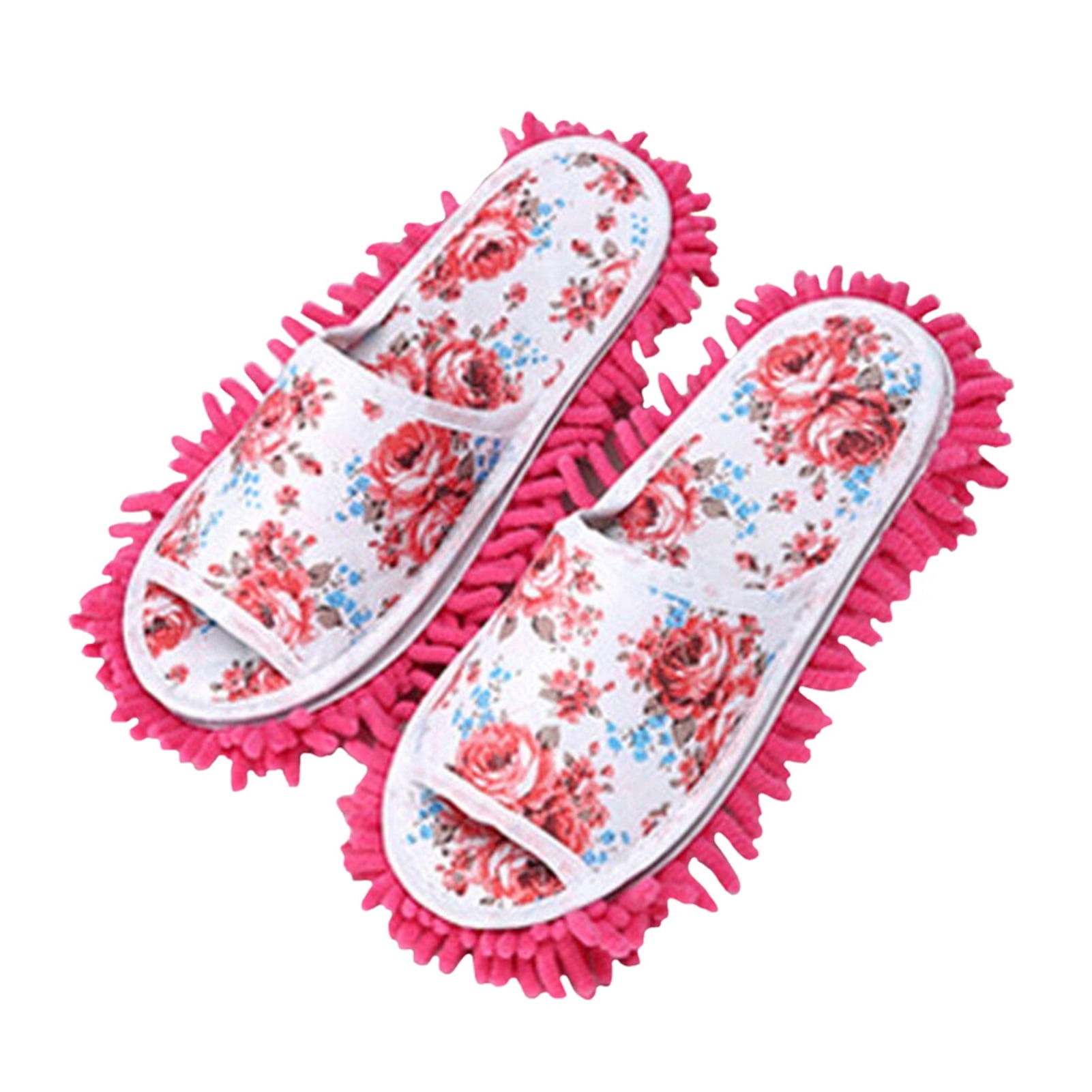 dianhelloya Women Dust Mop Slippers Microfiber House Clean Slippers ...
