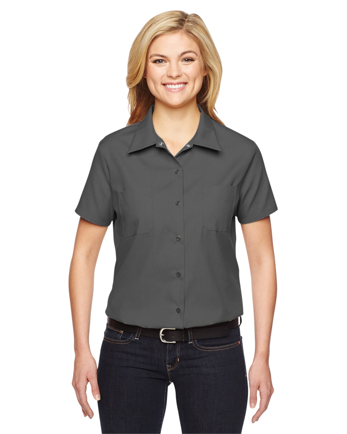 Women's Short Sleeve Industrial Work Shirt - Walmart.com