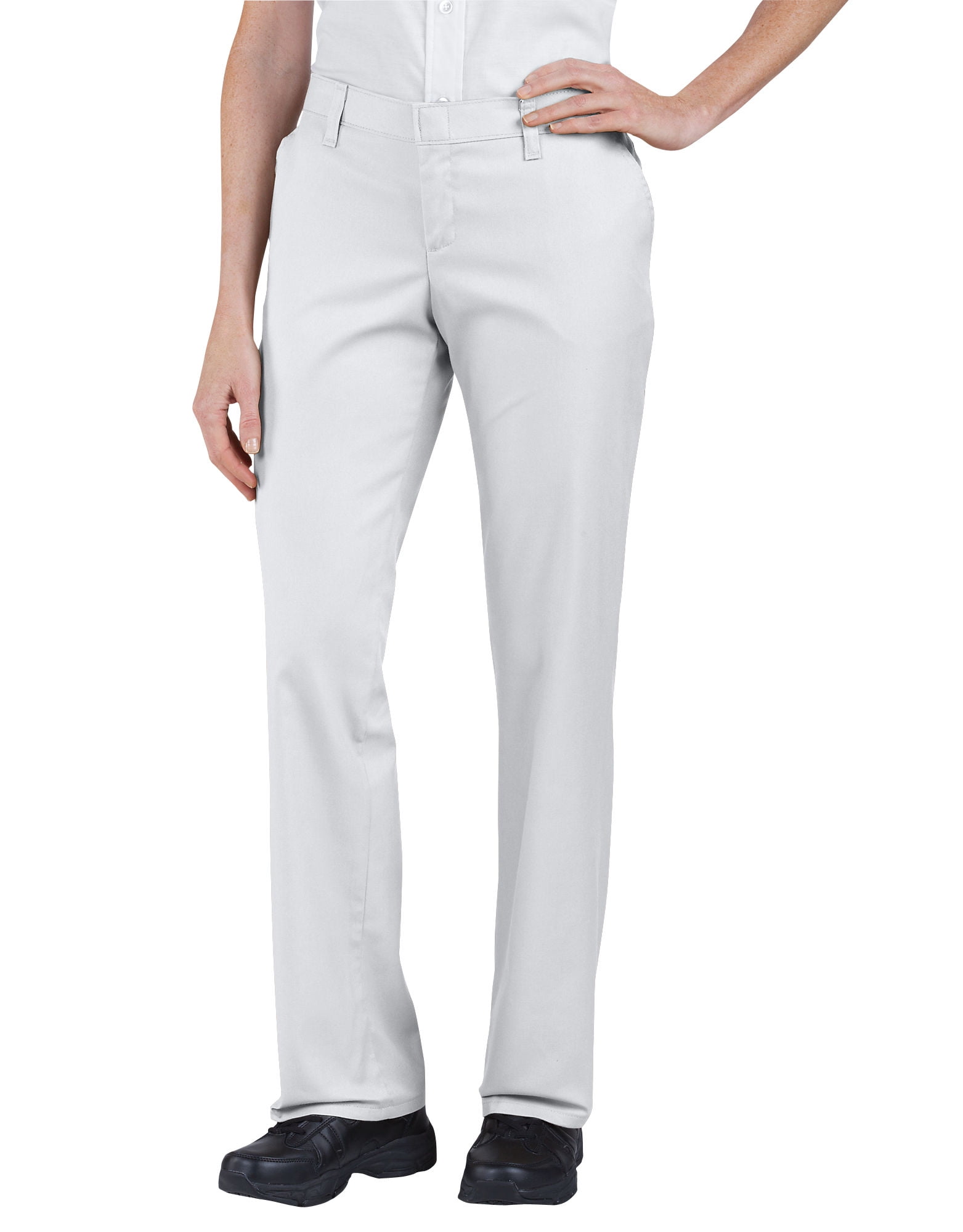 dickies women's wrinkle resistant flat front twill pant with stain ...