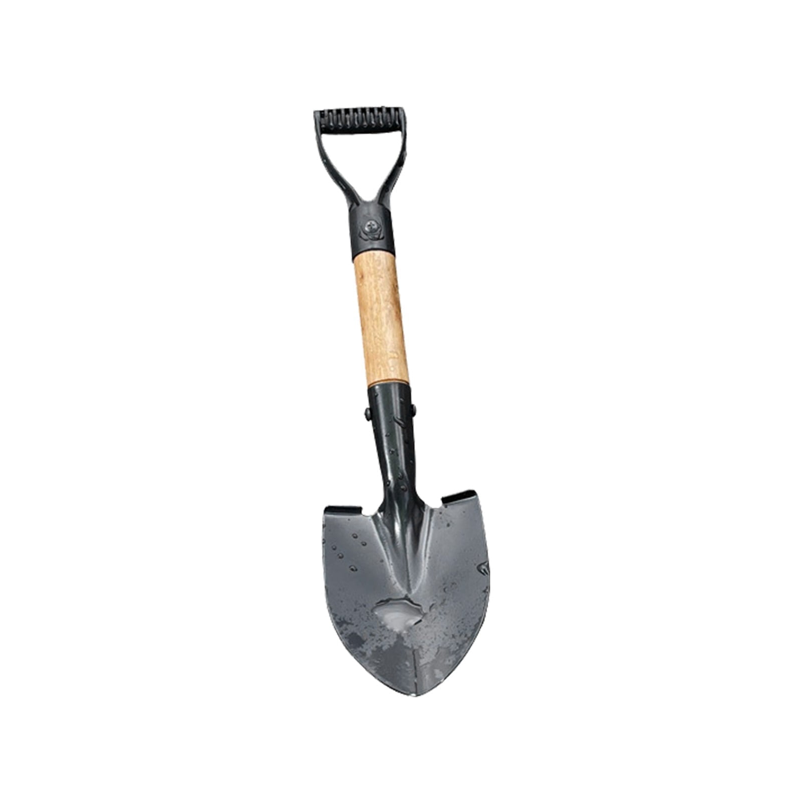 digging shovel, round non-slip shovel with wooden d-handle, metal ...