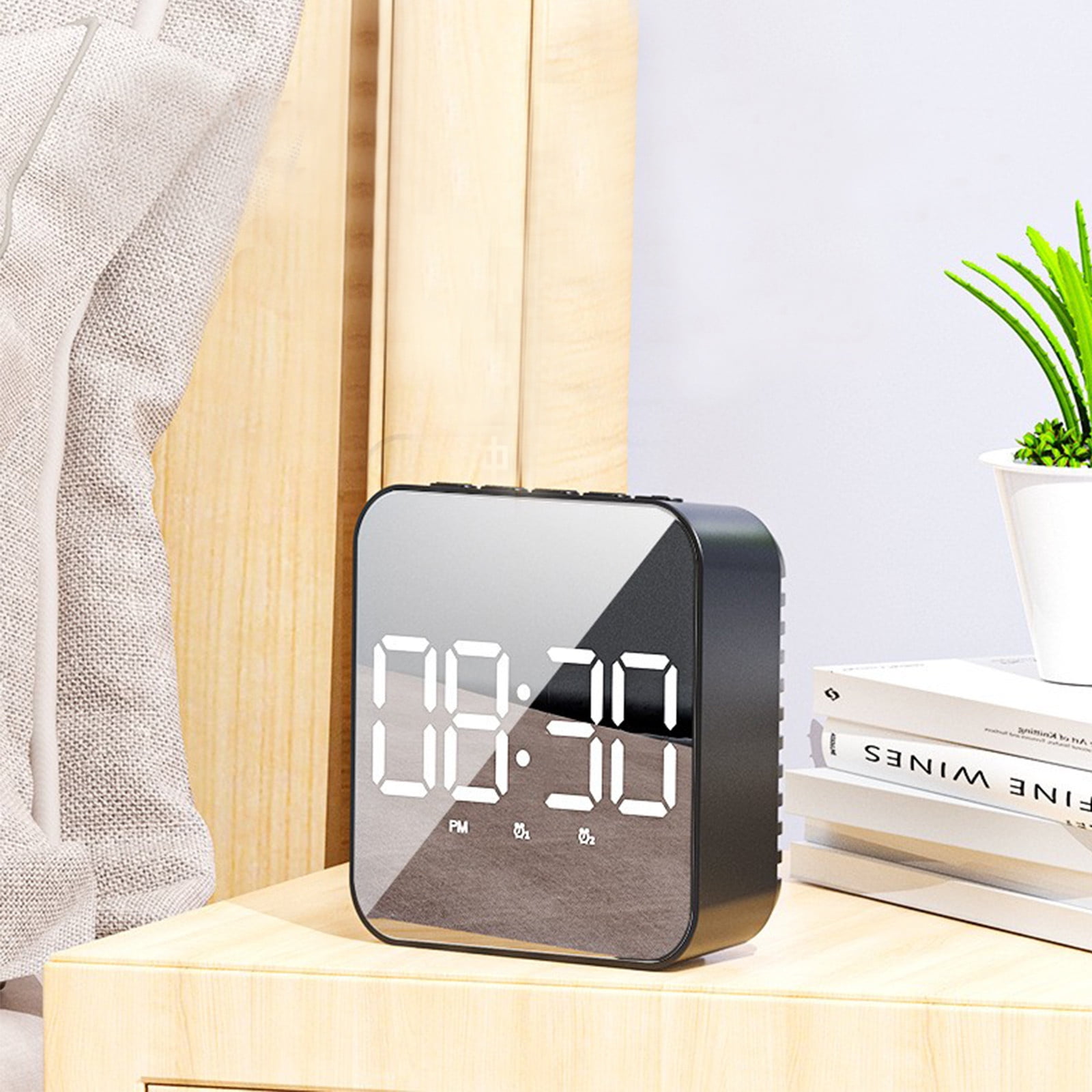 Digital Mirror Desk Clock | LED Large Screen Display | Silent Sleep ...