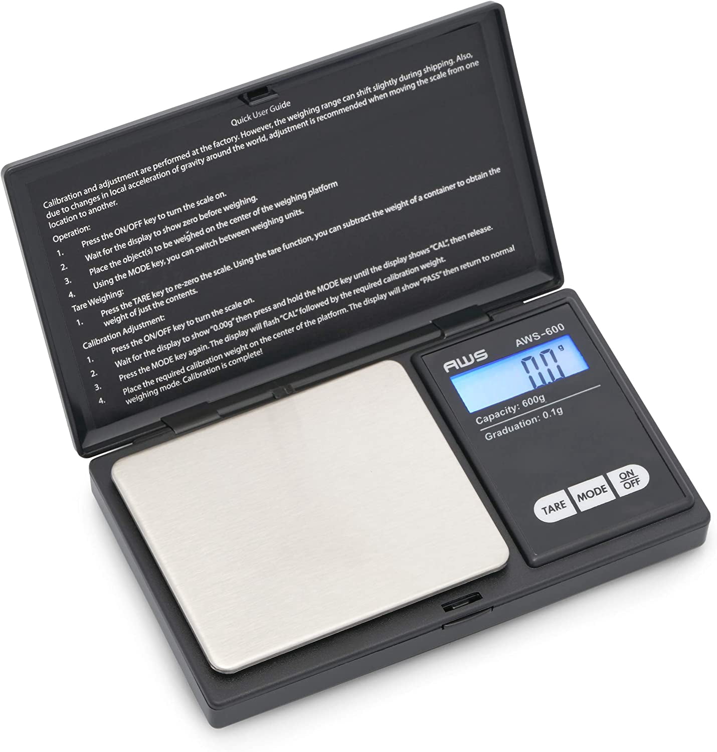 **digital pocket scale 600g x 0.1g with lcd display gram, ounce, carat ...
