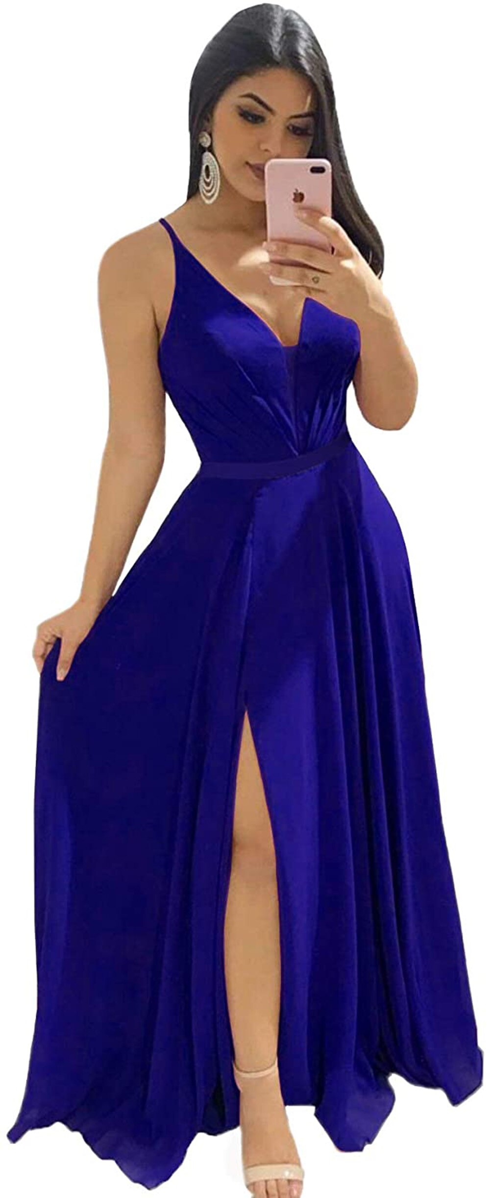 dinavian Women V Neck Long Formal Prom Dress Cocktail Party Ball Gown ...
