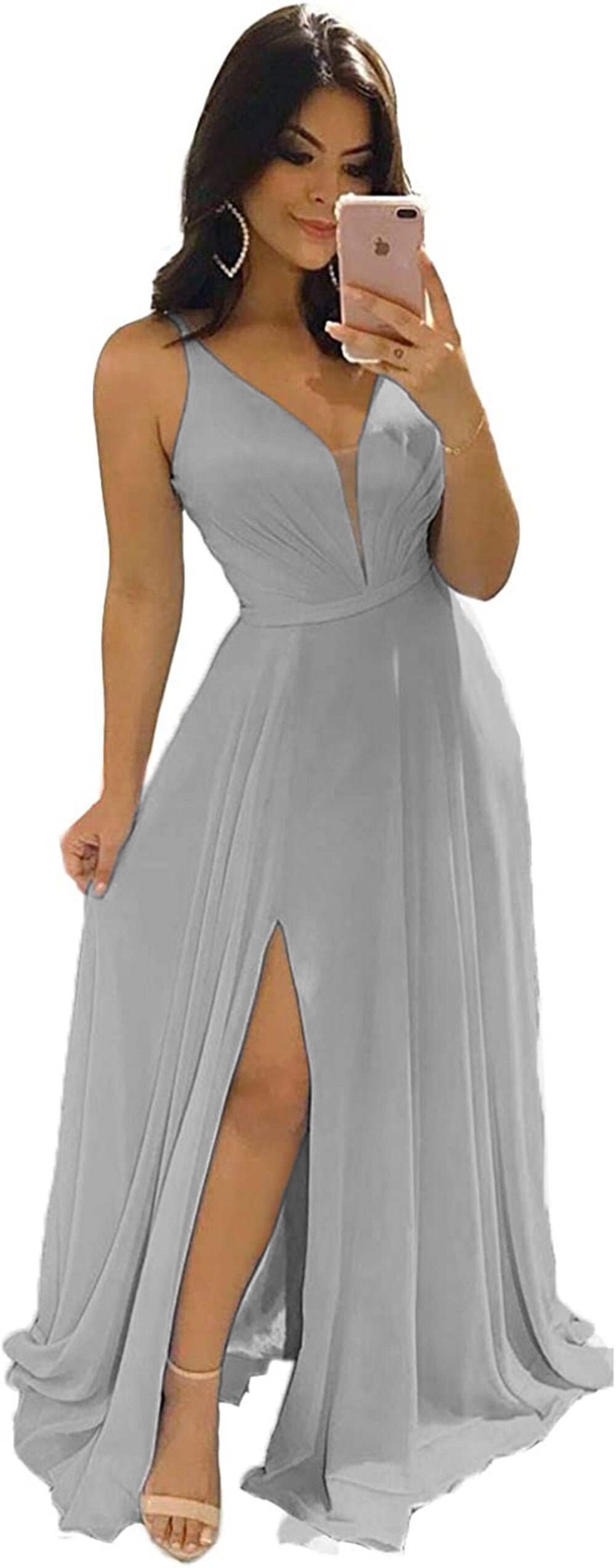 dinavian Women V Neck Long Formal Prom Dress Cocktail Party Ball Gown Evening Bridesmaid Dress ...