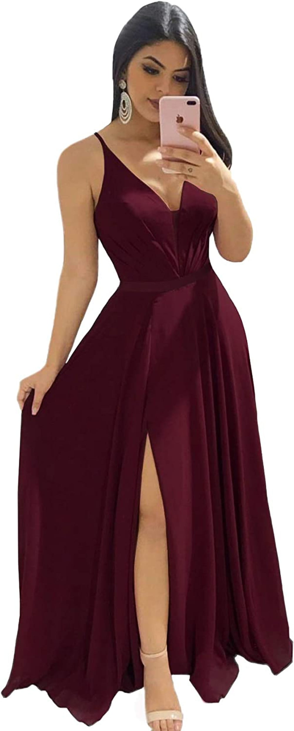 dinavian Women V Neck Long Formal Prom Dress Cocktail Party Ball Gown Evening Bridesmaid Dress ...
