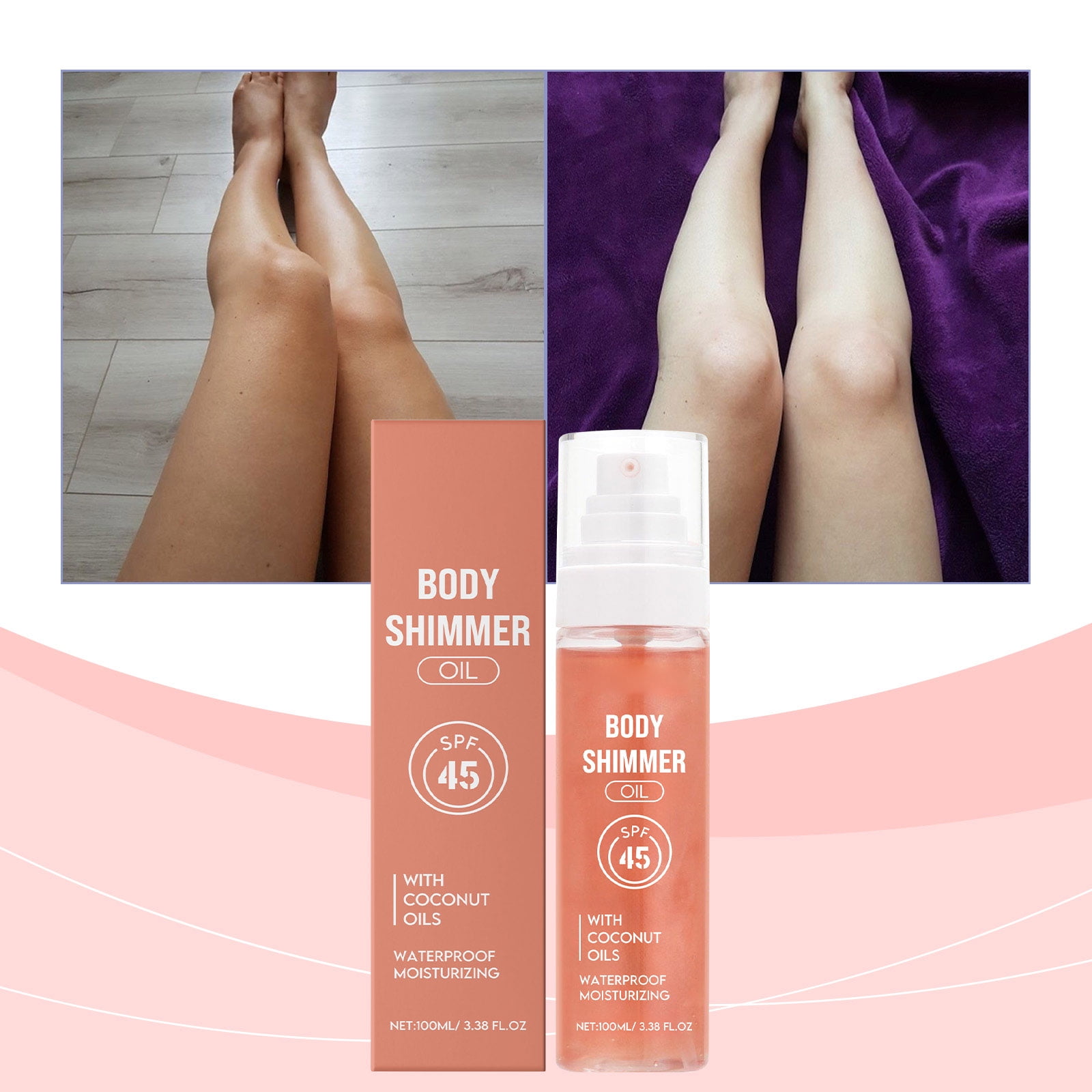 dingyimy Body Oil Sunscreen Body Oil Lightweight Glowing Lotion Coconut Oils Non Sticky Texture ...