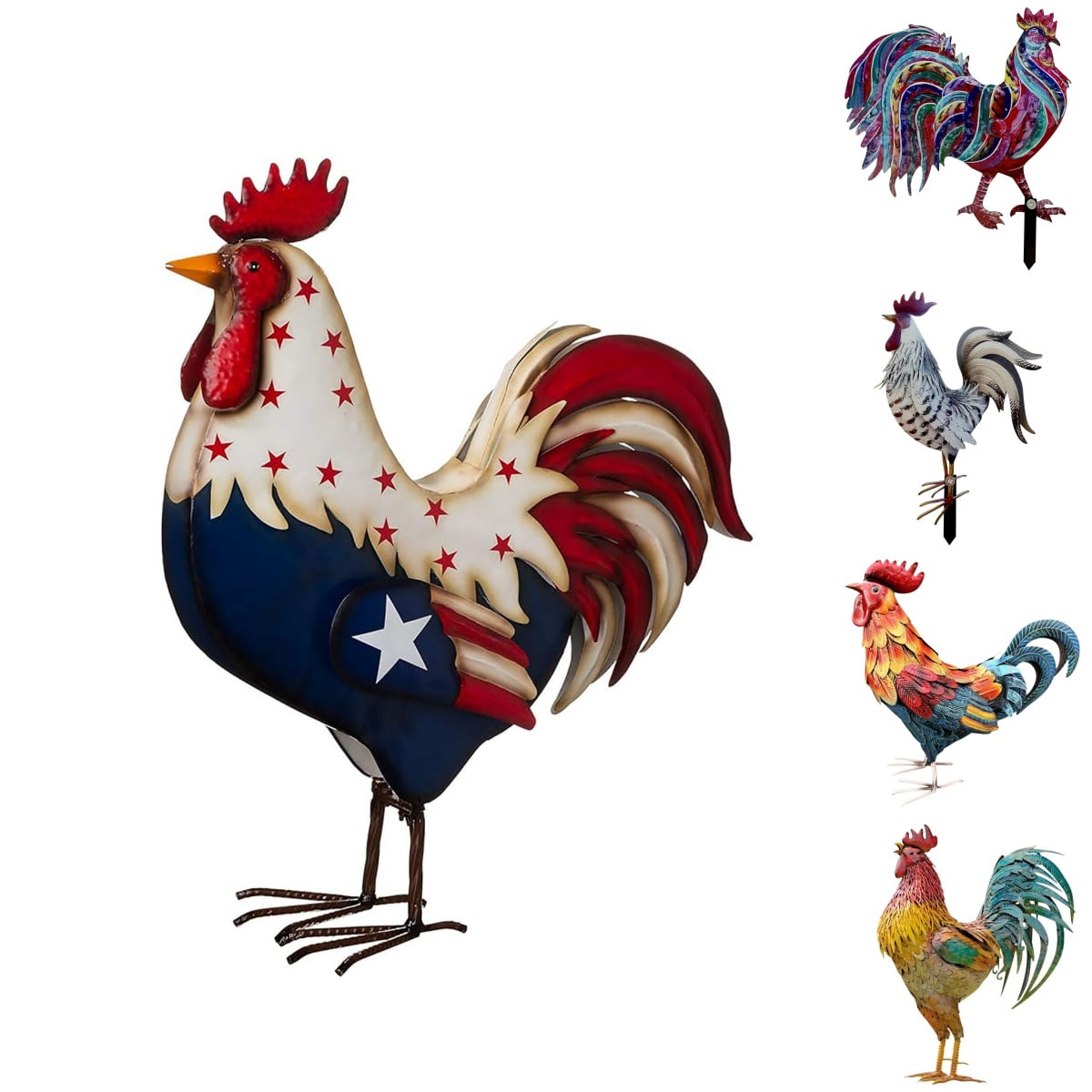 dingyimy Outdoor Rooster Decoration Rooster Garden Stake Chicken Yard ...