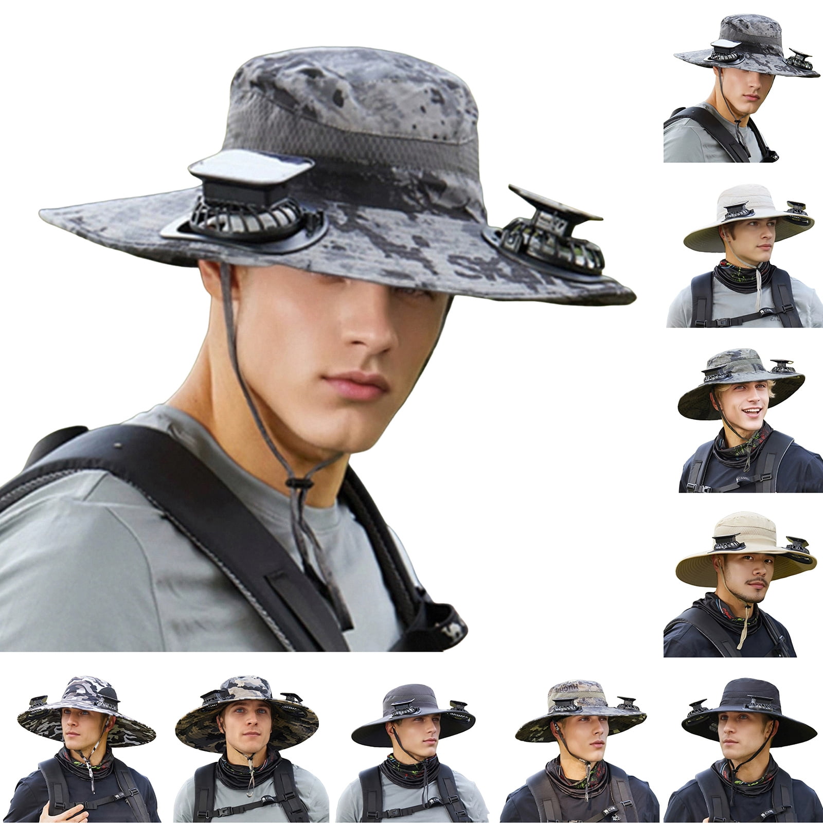 dingyimy Outdoor & Sport & Sports Safety Wide Brim Solar Fan Hat ...