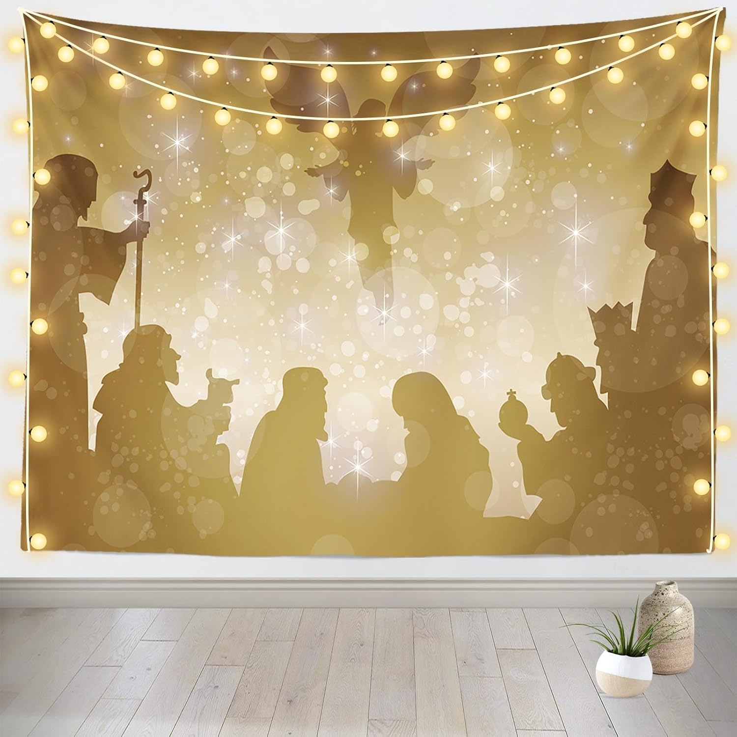 dinii 50''''Wx59''''L Christmas Nativity Scene Tapestry Wall Hanging ...
