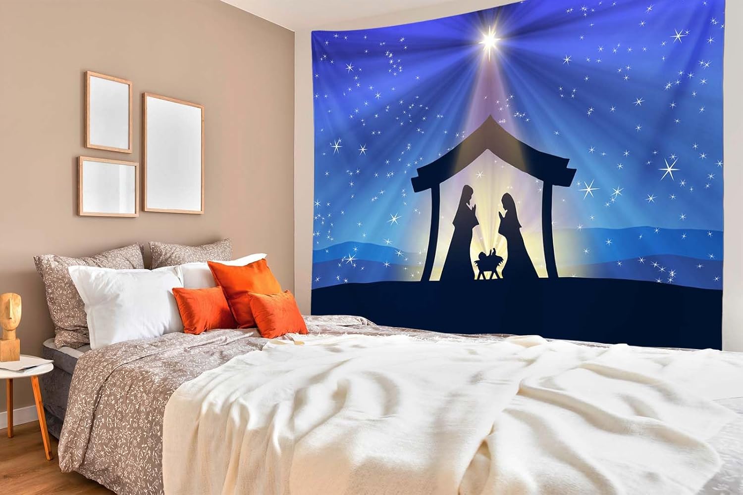 dinii 59''''Wx81''''L Christmas Nativity Scene Tapestry Wall Hanging ...
