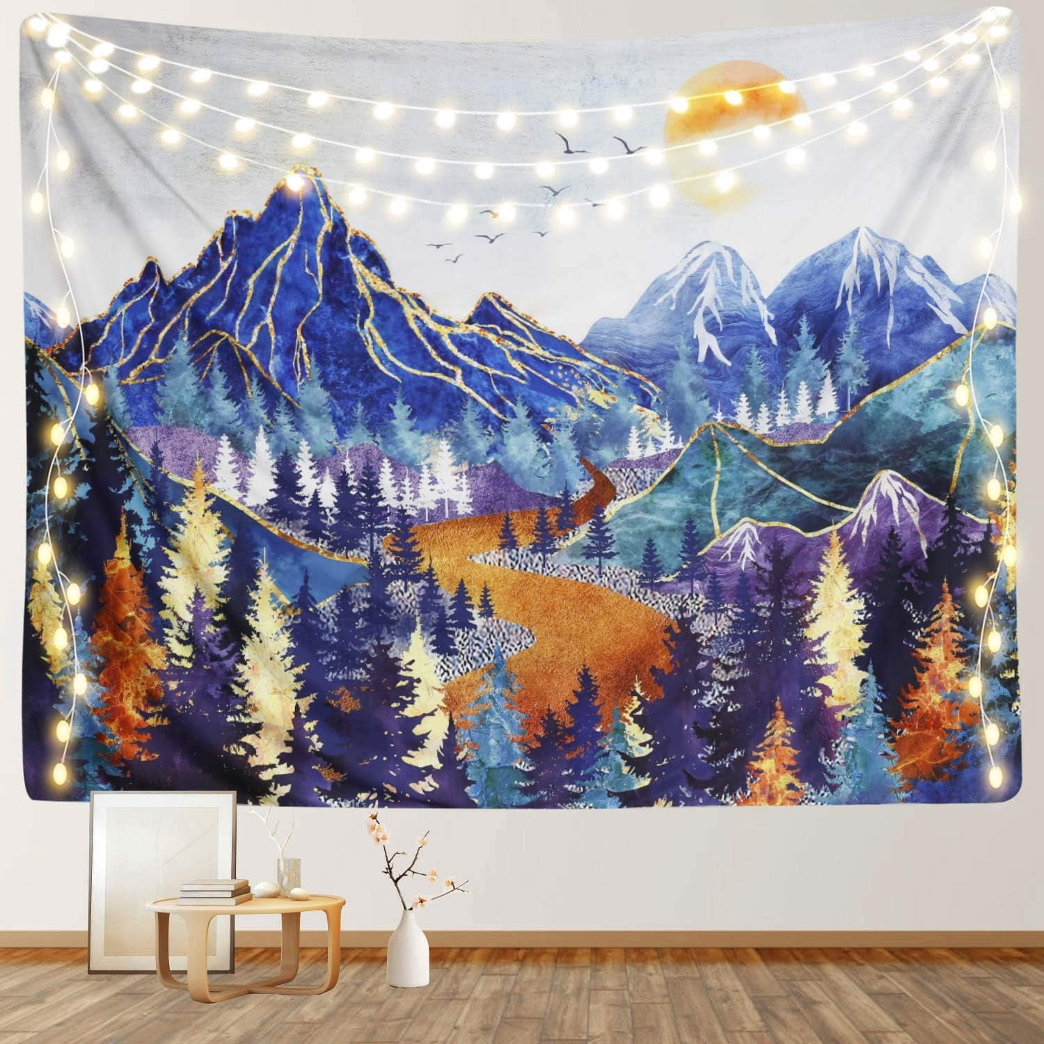 dinii Mountain Tapestry Forest Tapestry Nature Tapestry, Sunset ...