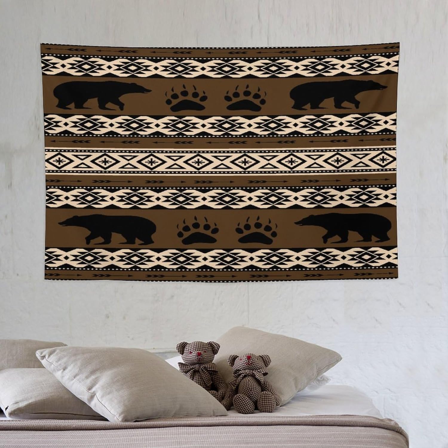 dinii Rustic Cabin Bear Tapestry Wall Hanging Country Farmhouse Lodge ...