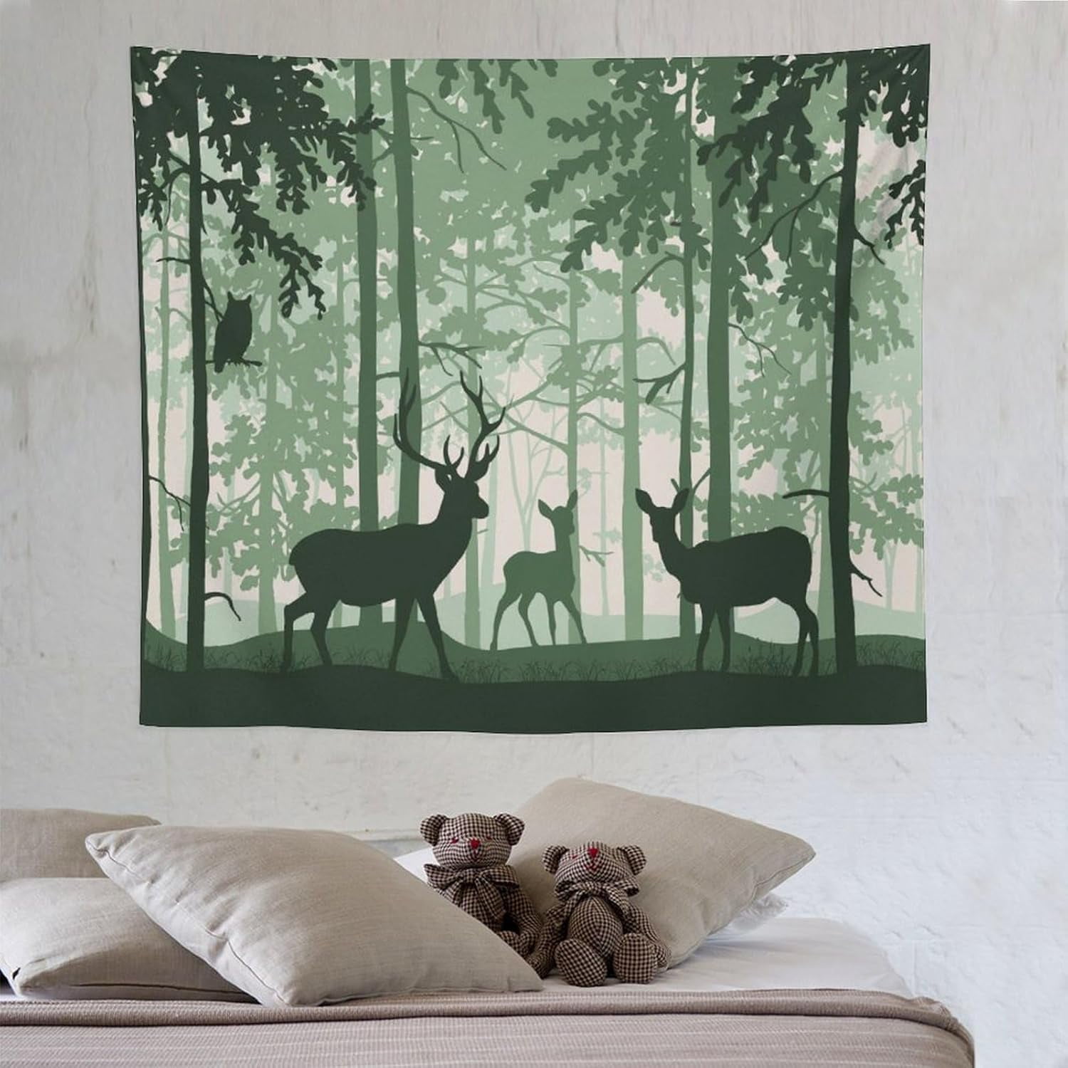 dinii Rustic Deer Tapestry Wall Hanging Farmhouse Cabin Lodge Country ...