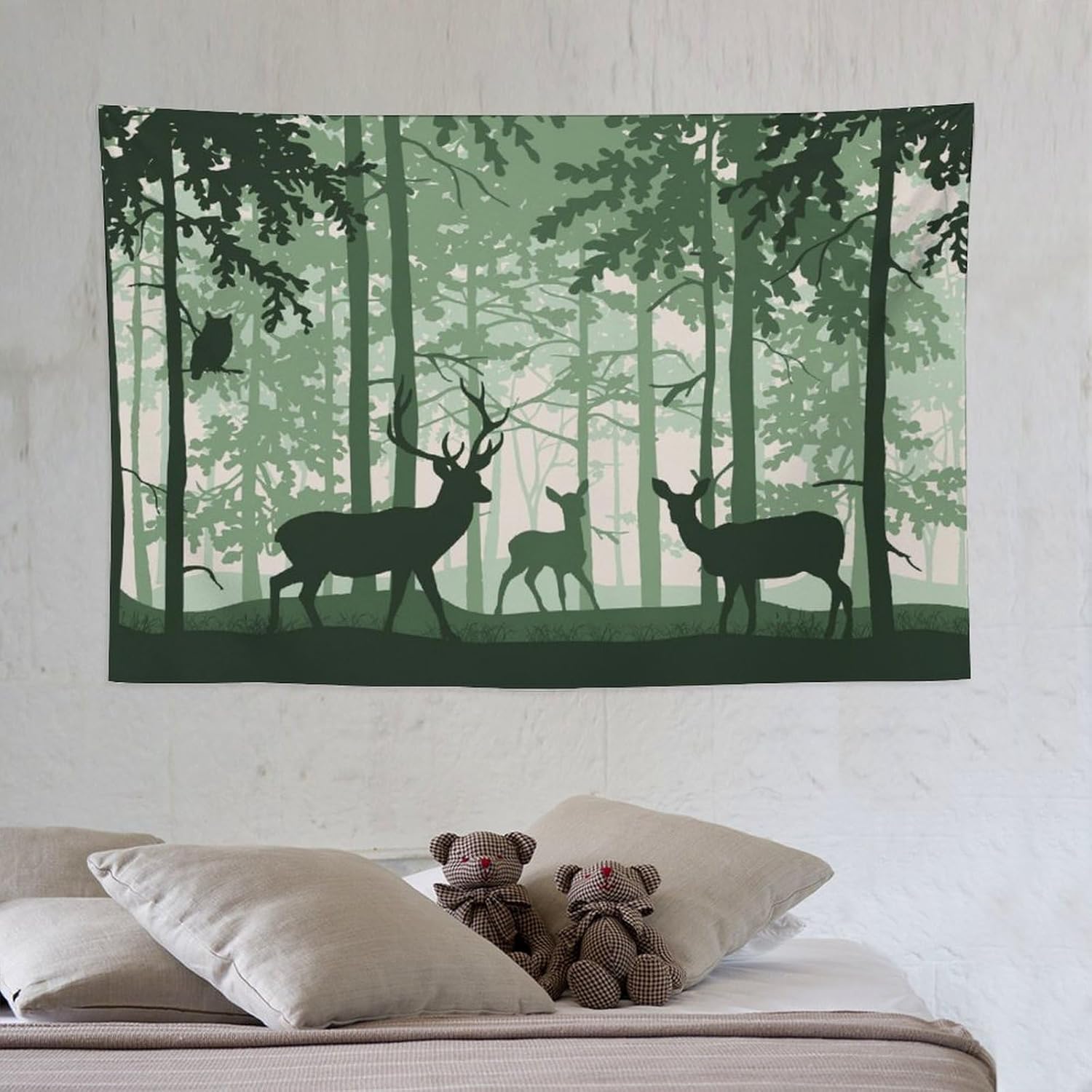 dinii Rustic Deer Tapestry Wall Hanging Farmhouse Cabin Lodge Country ...