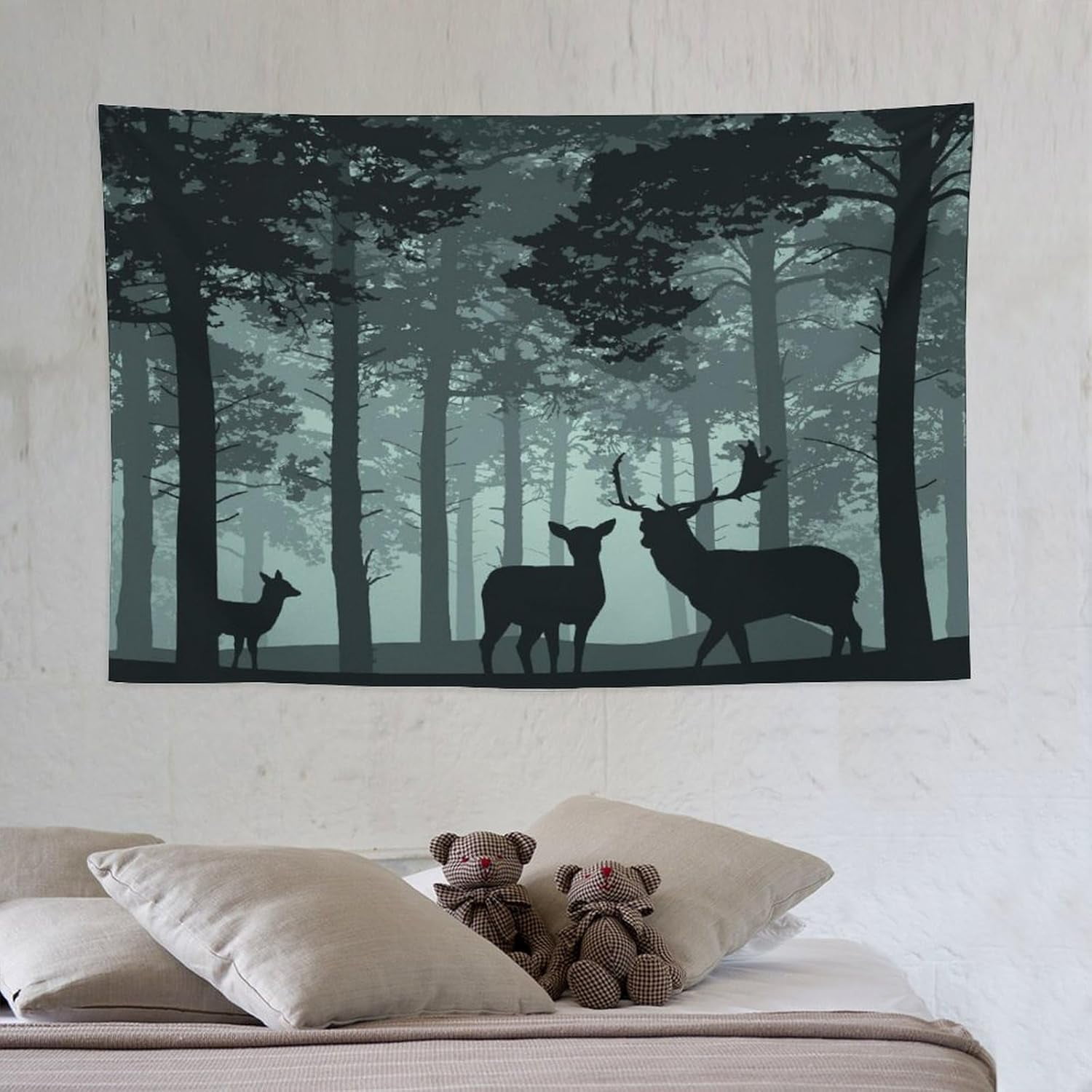 dinii Rustic Forest Tapestry Wall Hanging Retro Farmhouse Cabin Lodge ...