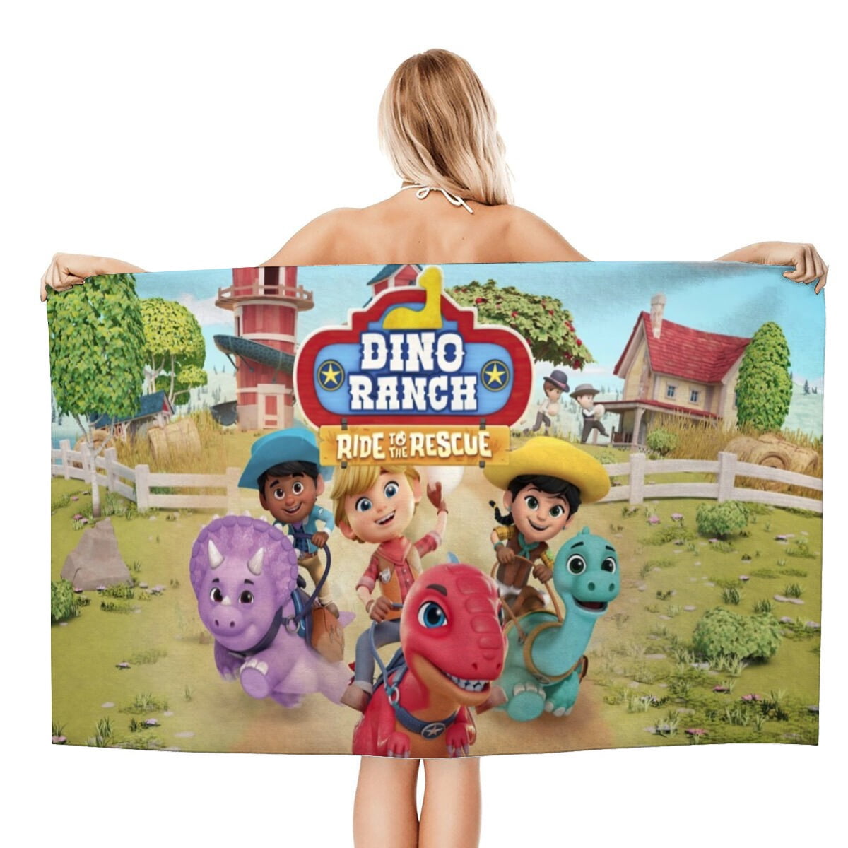 dino ranch Gifts Beach Towel for Women Girl Birthday Inspired Fan Bath ...