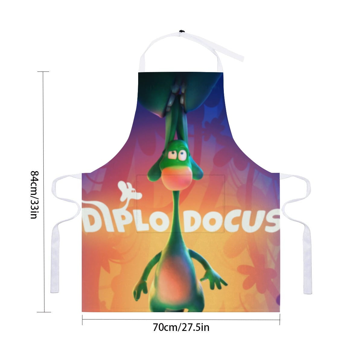 diplodocus apron with pockets and waterproof option, adjustable adult ...