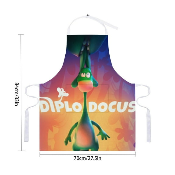 diplodocus apron with pockets and waterproof option, adjustable adult ...
