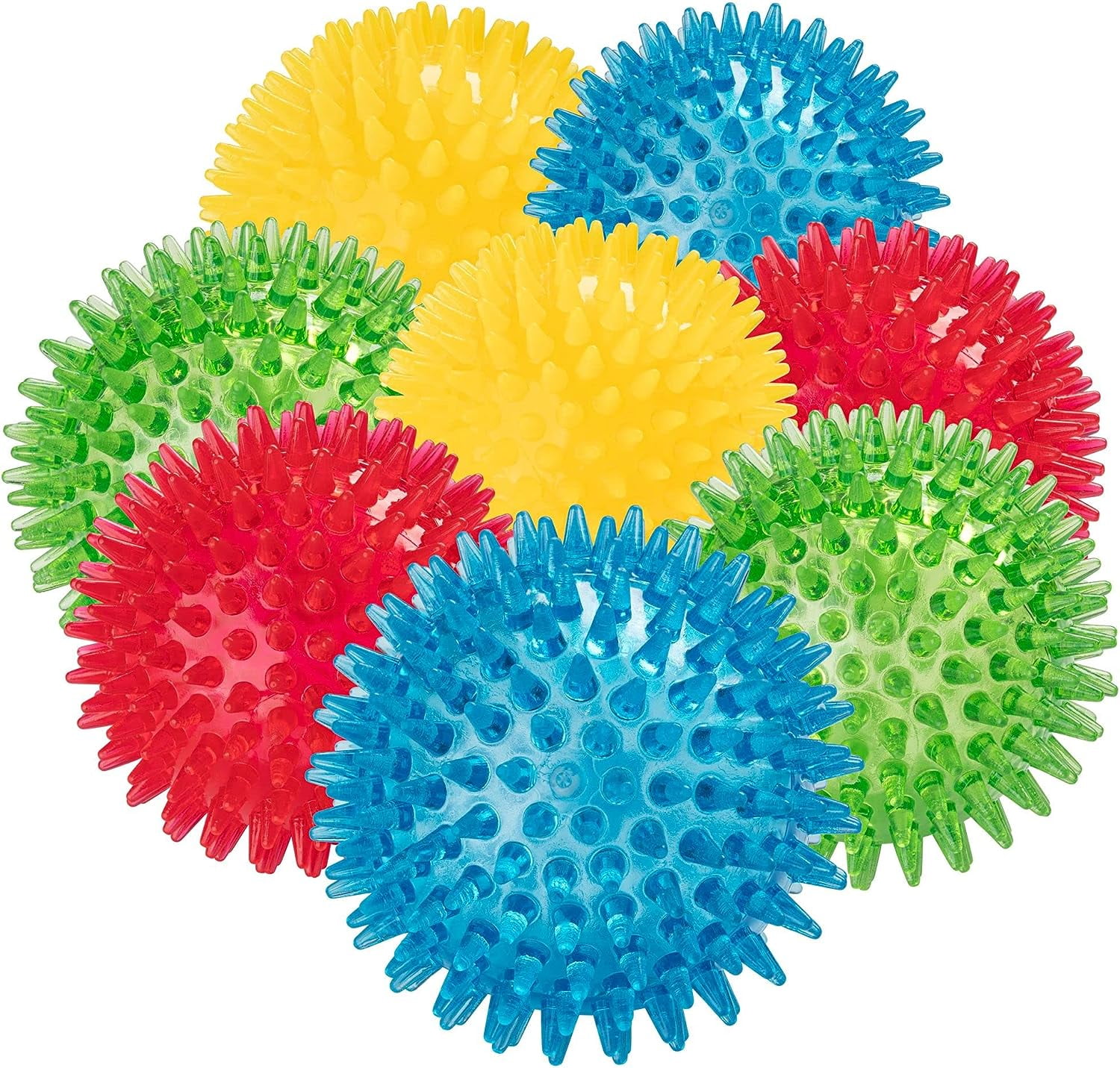 dipperdap 3.5” Spikey Dog Balls (8 Pack) Squeaky Dog Toys | Cleans ...