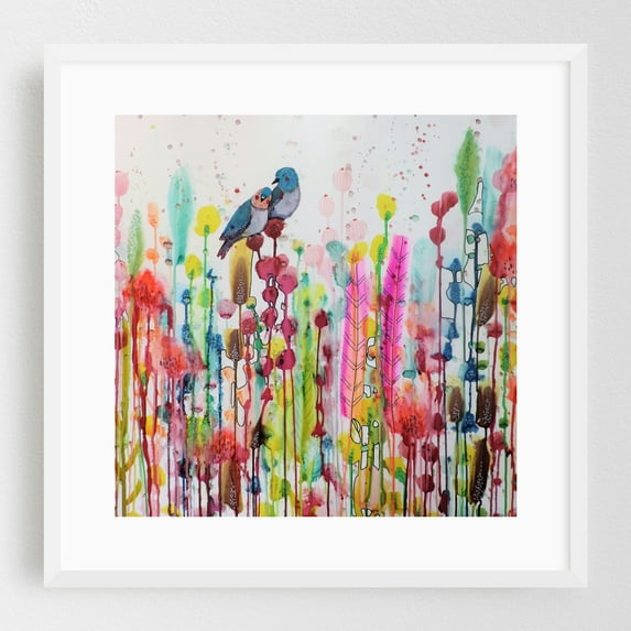 dis-moi - Painting Watercolor Bird Floral Abstract Nature Botanical ...