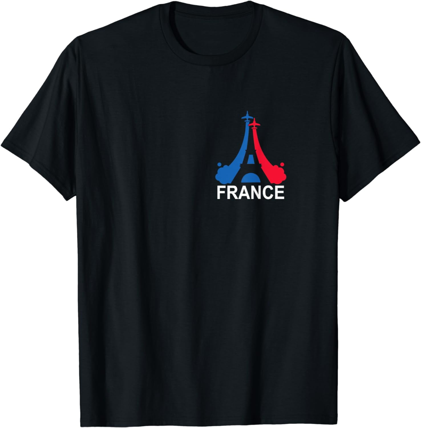 discreet National Day France French tricolor planes T-Shirt - Walmart.com