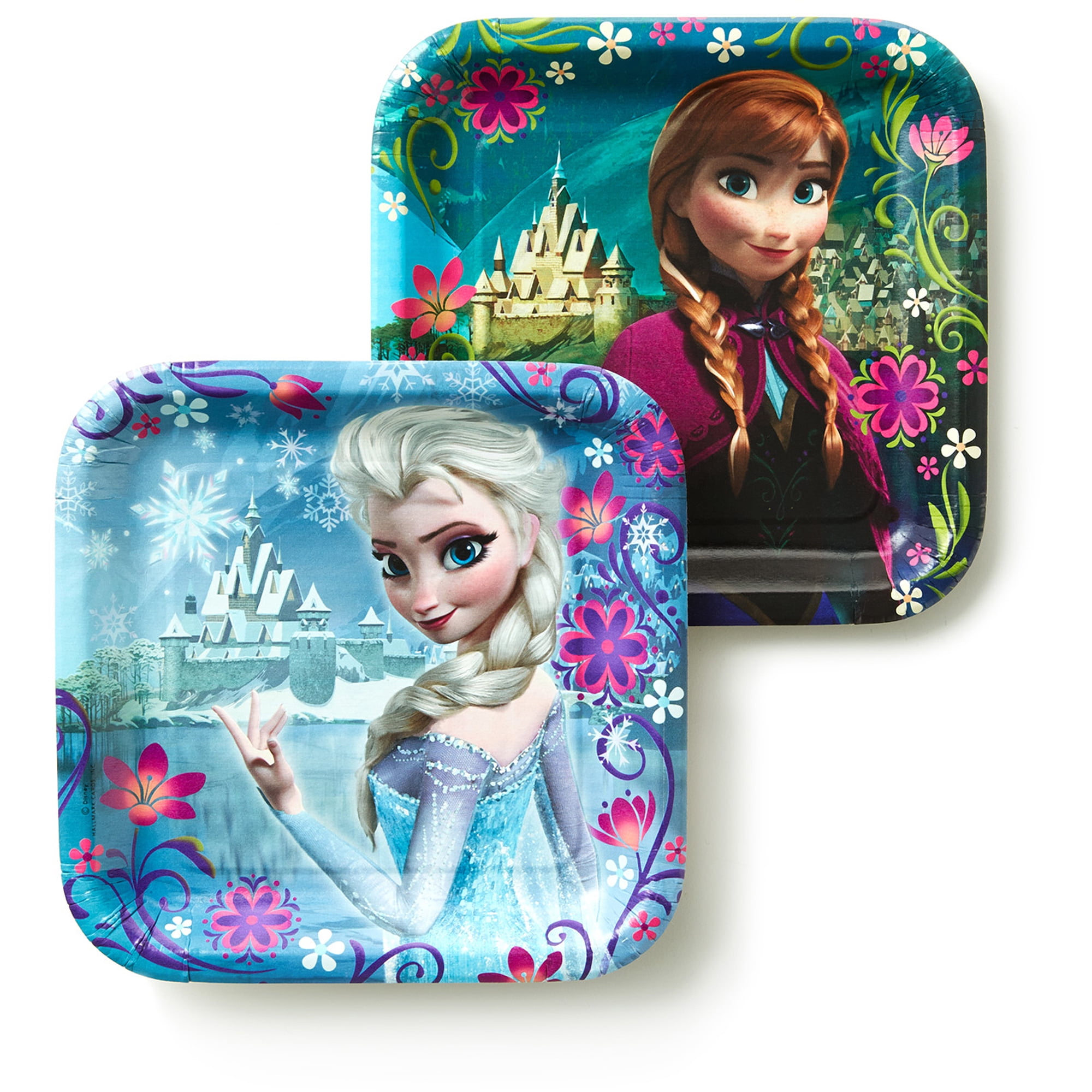 disneys frozen party 7"x7" square cake/dessert plates, pack of 8 ...